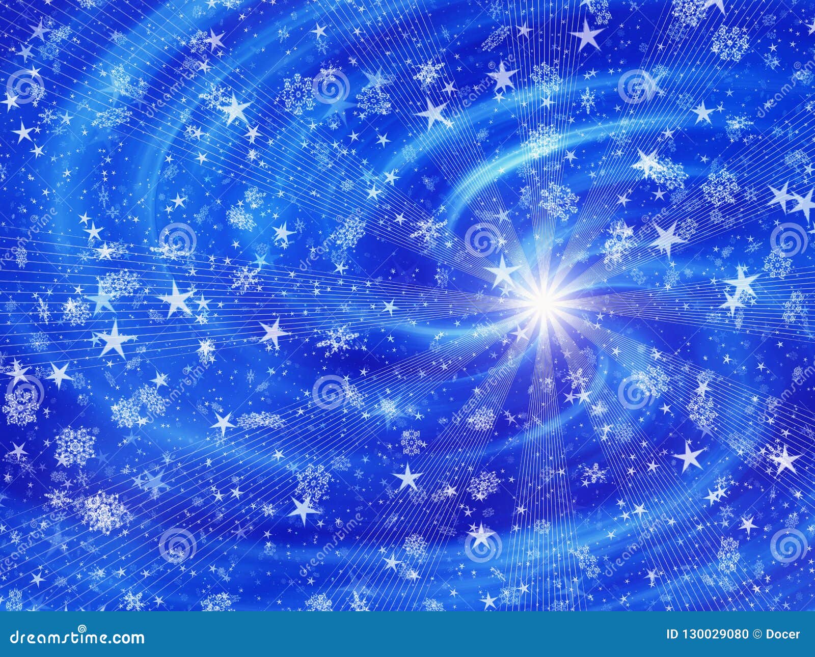 Snowfall And Stars On Flash Light Rays Backgrounds Stock Photography ...