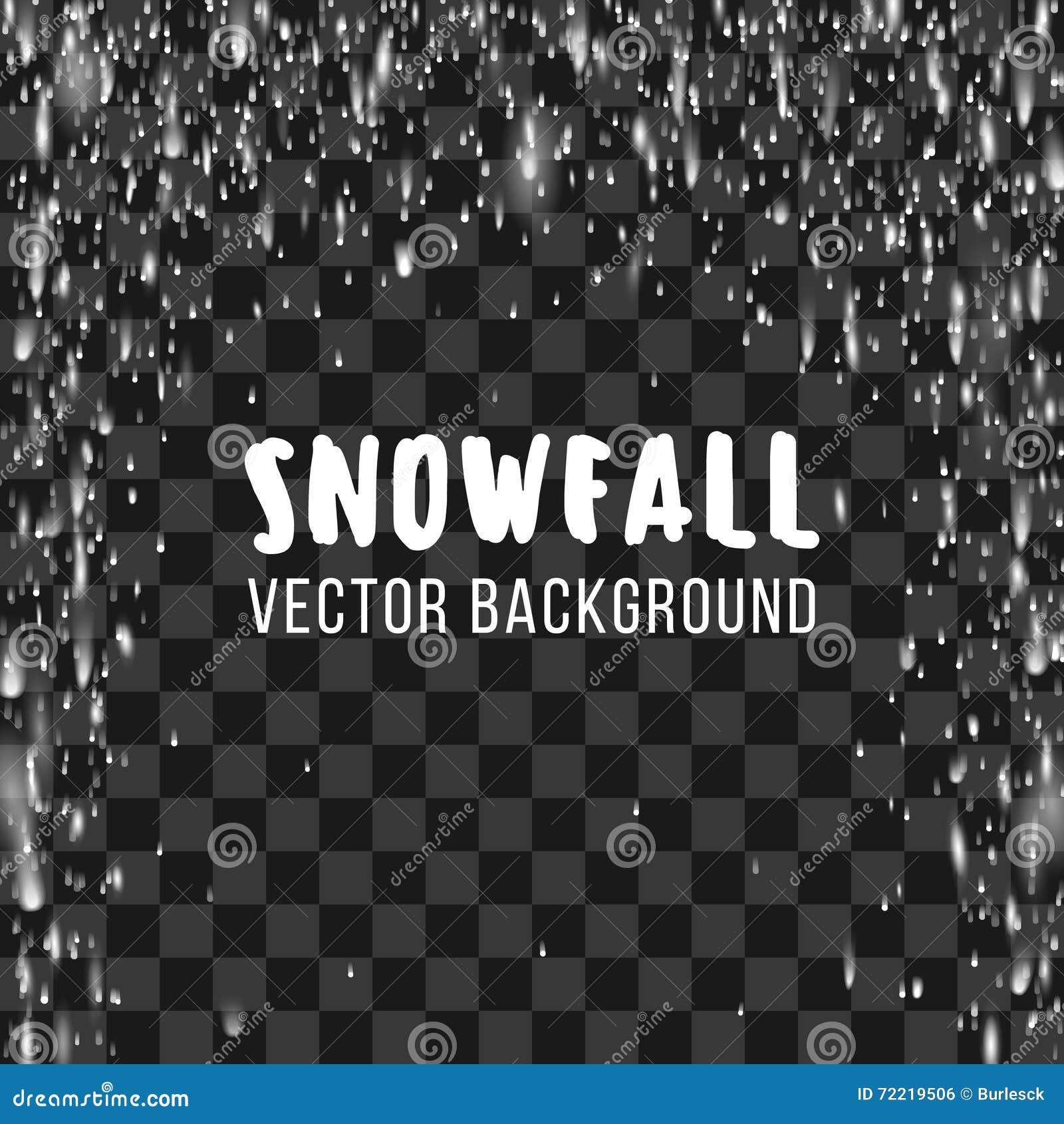 Snowfall on the Transparent Background. Vector Abstract Template Stock ...