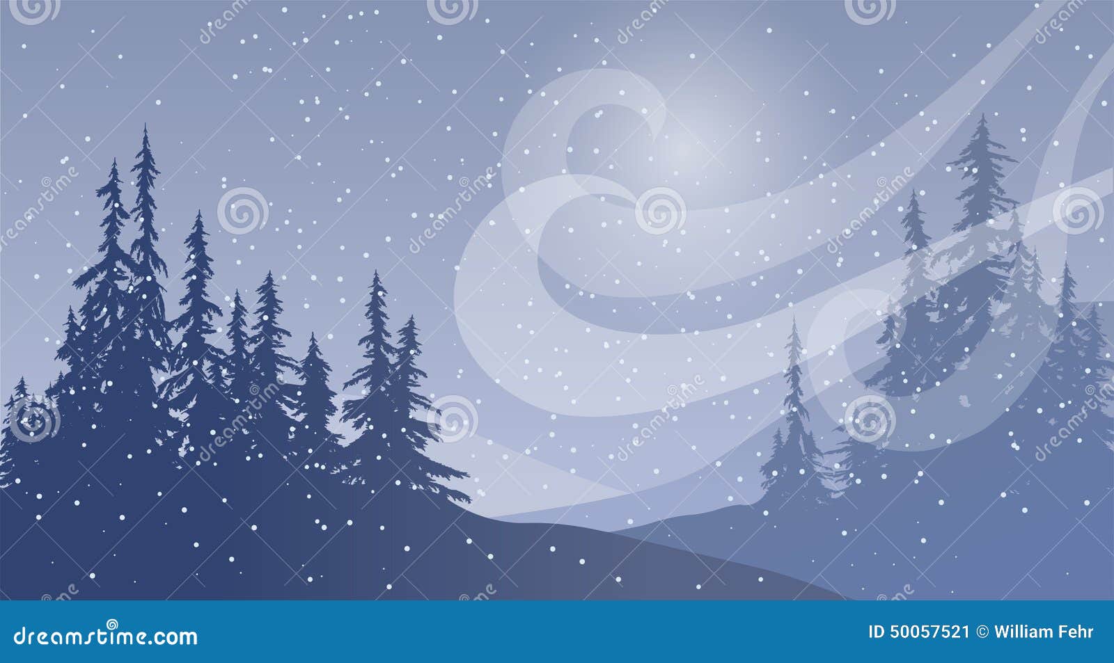Snowfall with Wind stock vector. Illustration of outdoors - 50057521