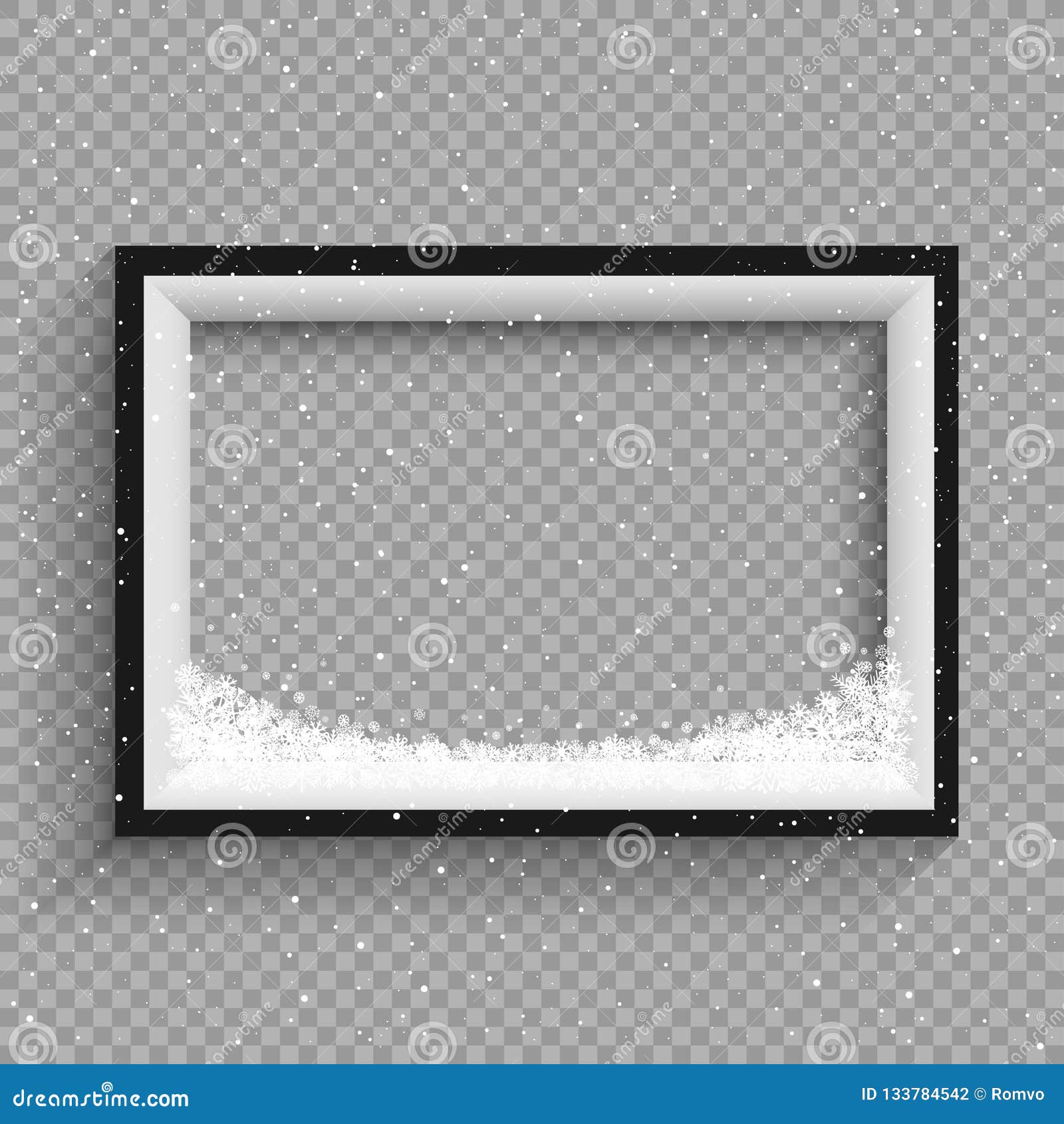 Snowfalls on Black and White Frame Stock Vector - Illustration of ...