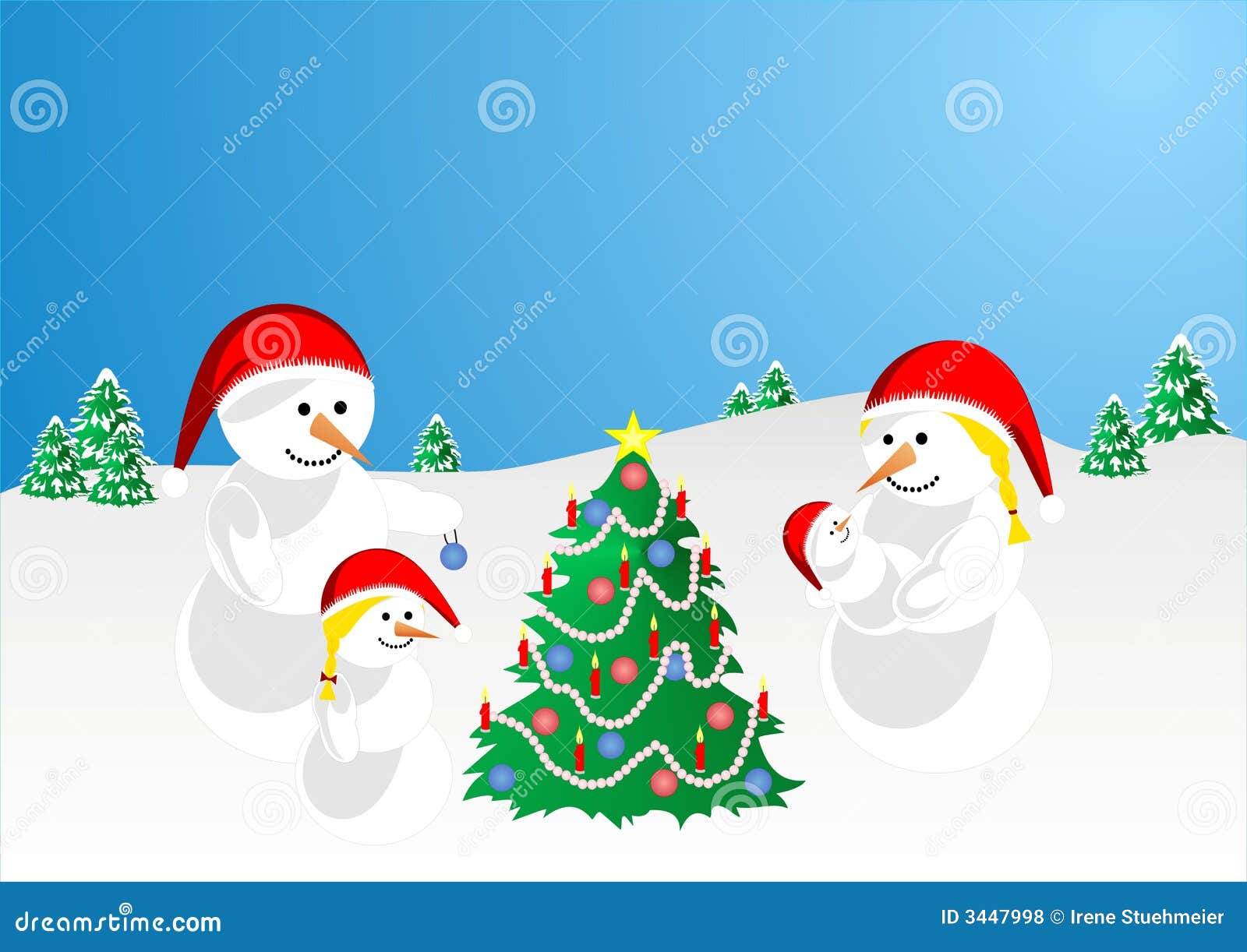 Snowfamily stock vector. Illustration of freeze, greeting - 3447998
