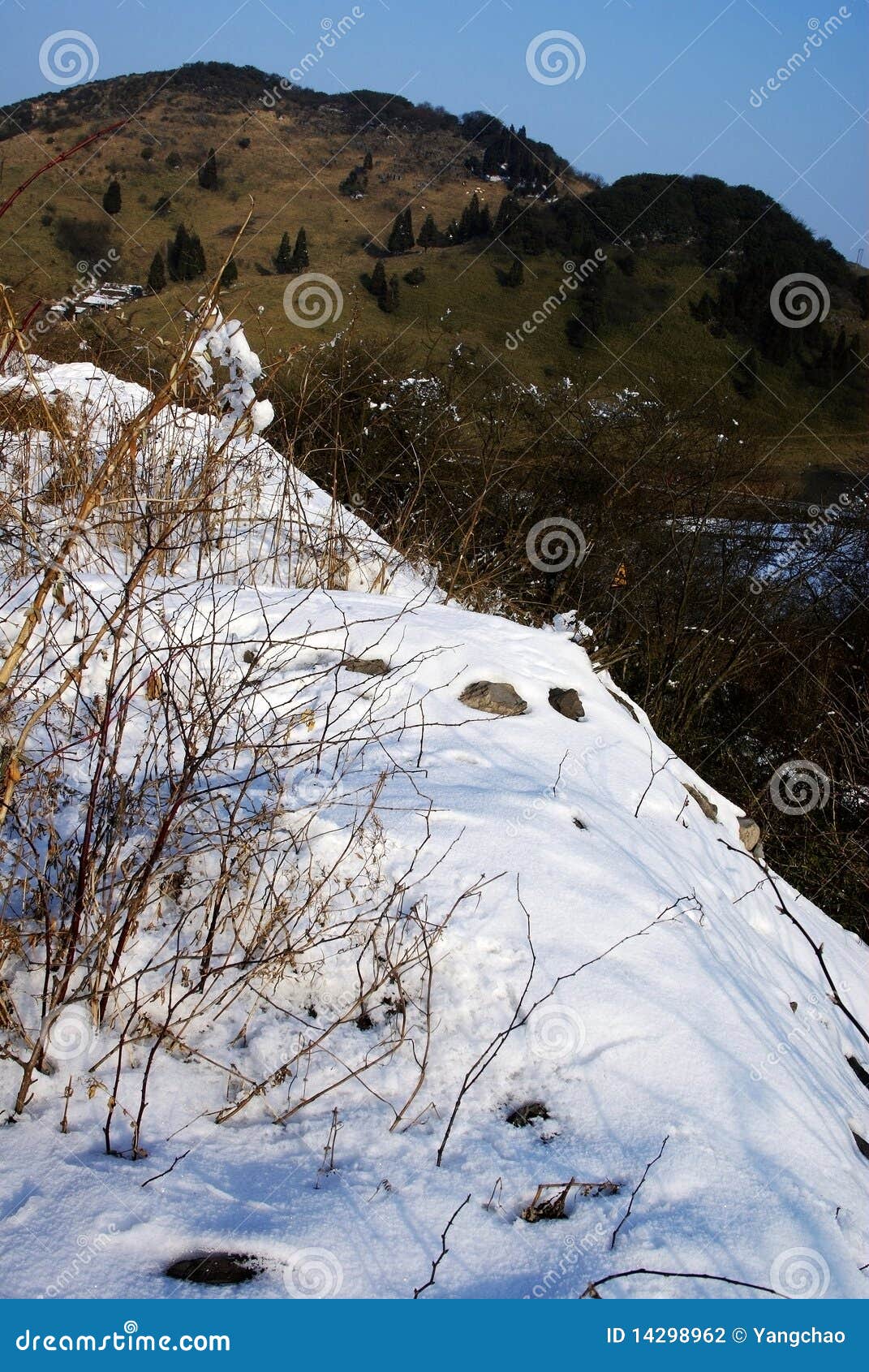 Snowfield stock photo. Image of hill, cold, chungking - 14298962
