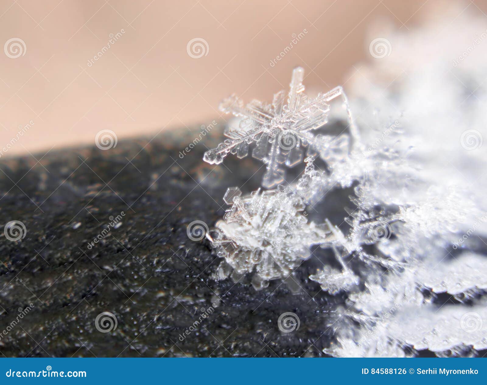 Snowflake in the air stock photo. Image of microscopic - 84588126