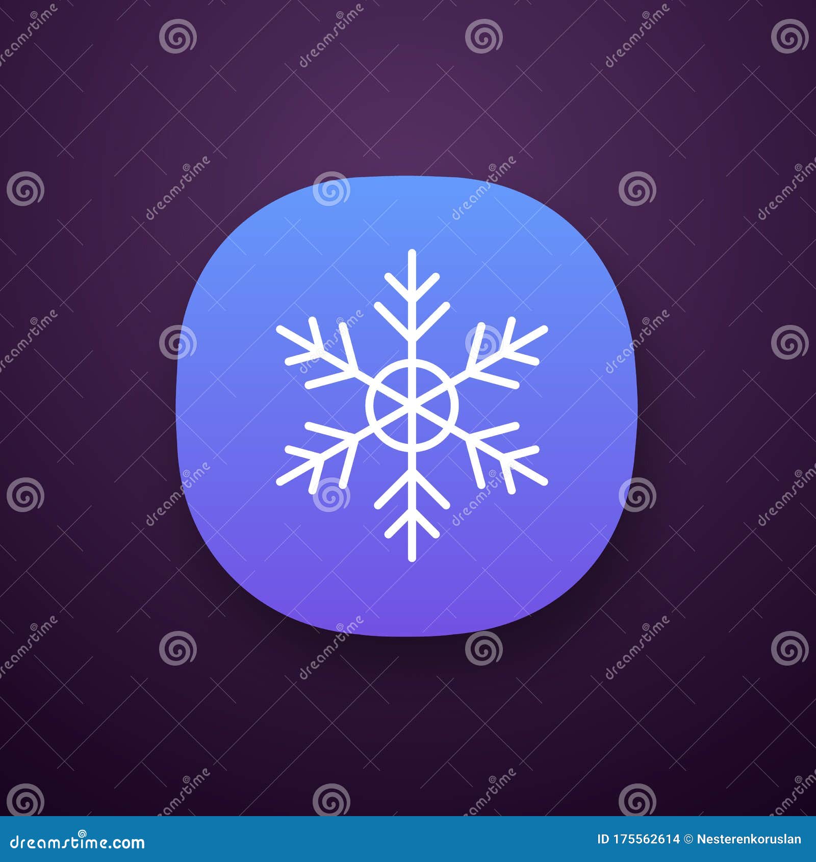 Snowflake app icon stock vector. Illustration of color - 175562614