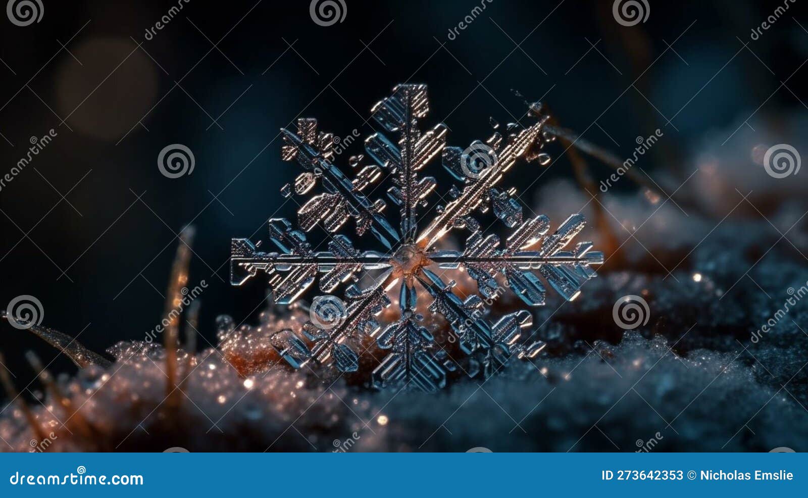 Snowflake Close Up Background for Graphic Design or PowerPoint ...