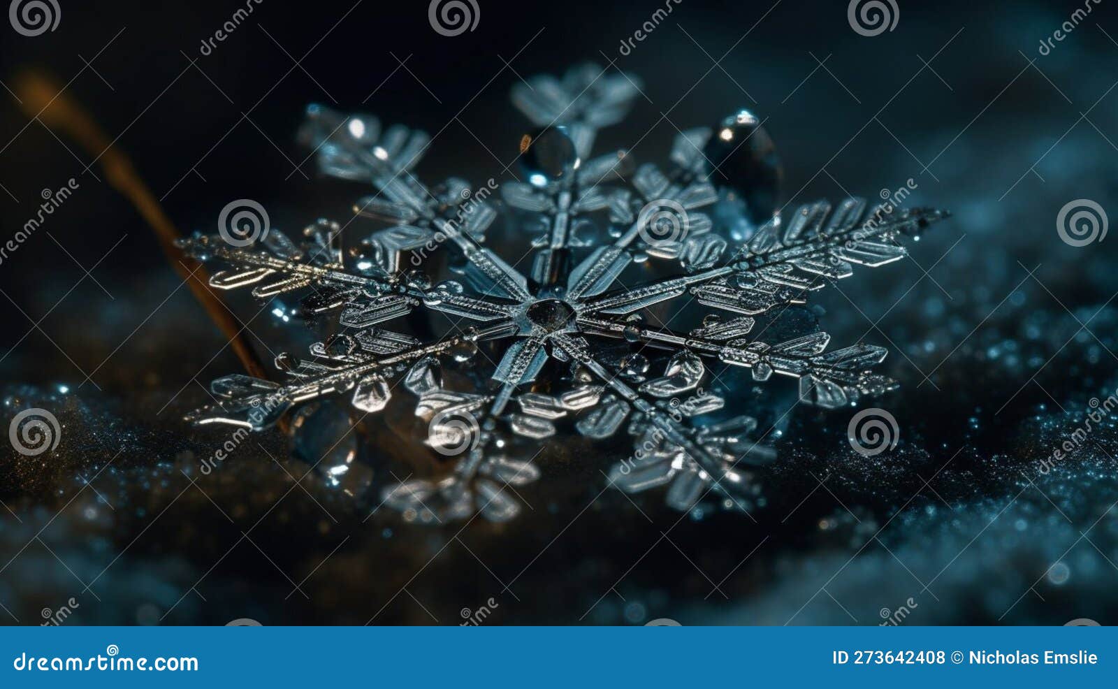 Snowflake Close Up Background for Graphic Design or PowerPoint ...