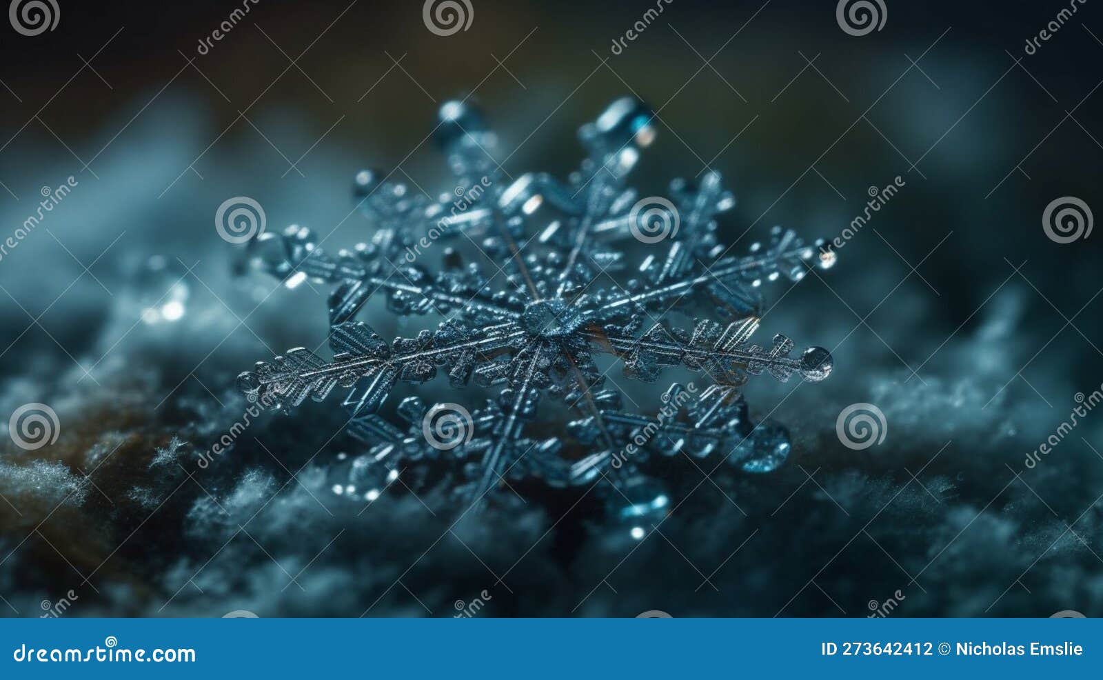 Snowflake Close Up Background for Graphic Design or PowerPoint ...