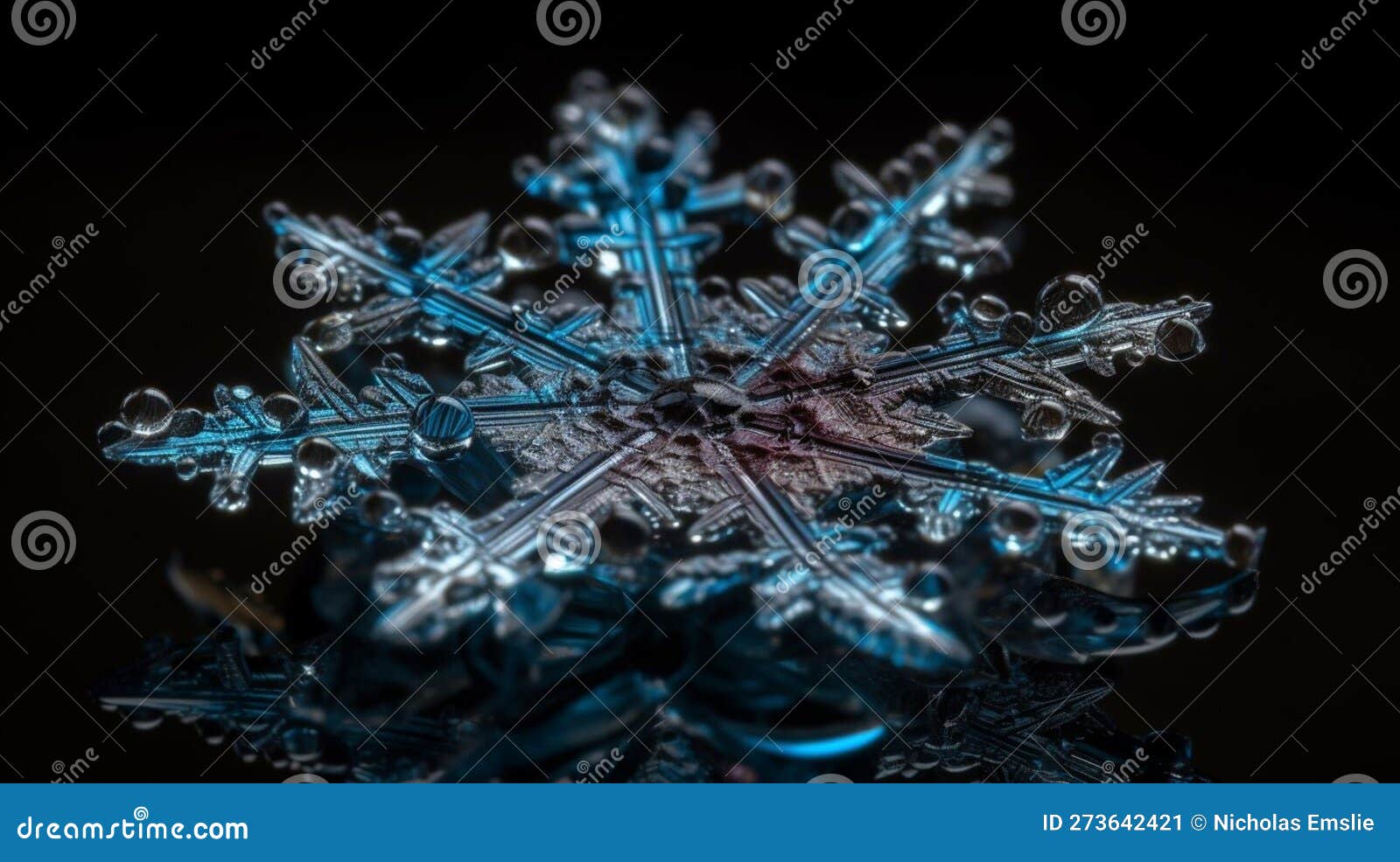 Snowflake Close Up Background for Graphic Design or PowerPoint ...