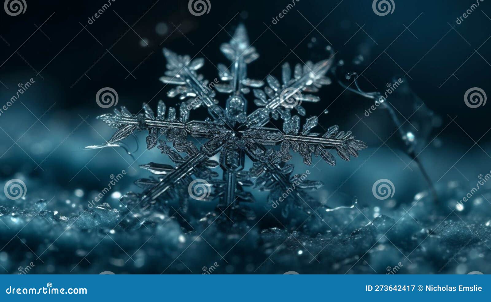 Snowflake Close Up Background for Graphic Design or PowerPoint ...