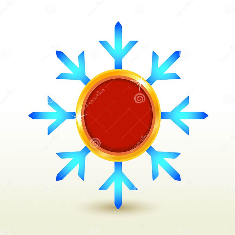 Snowflake Badge Label Button . Stock Vector - Illustration of ornament ...