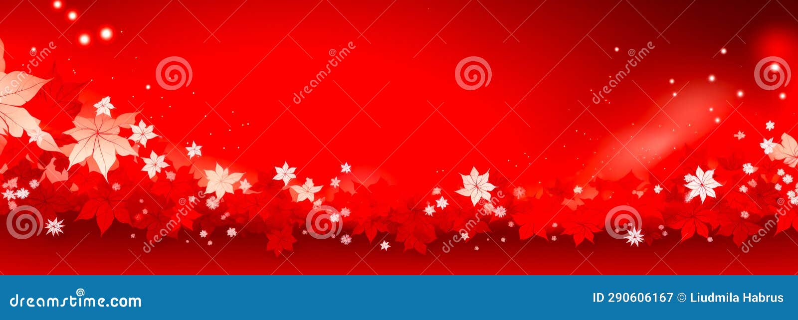 Snowflake Banner on Red Background Stock Illustration - Illustration of ...