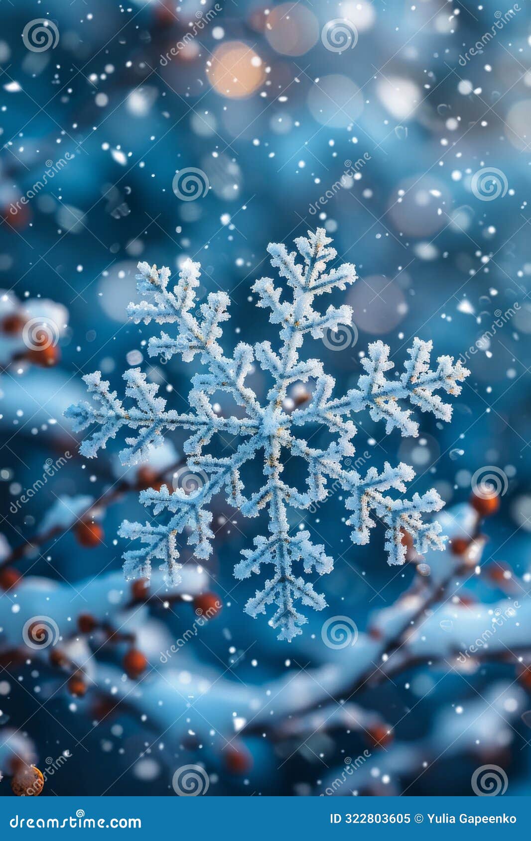 Snowflake on Blue Background Stock Image - Image of winter, snowflake ...