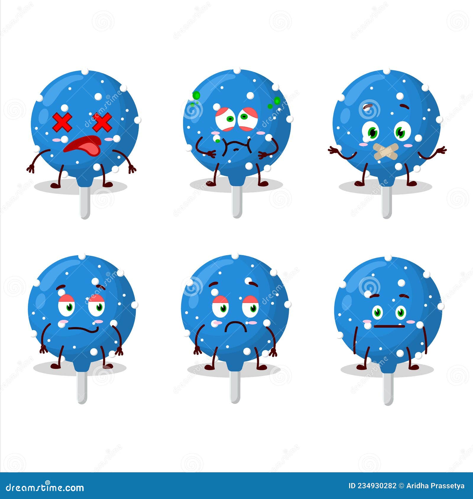 Snowflake Blue Candy Cartoon Character with Nope Expression Stock ...