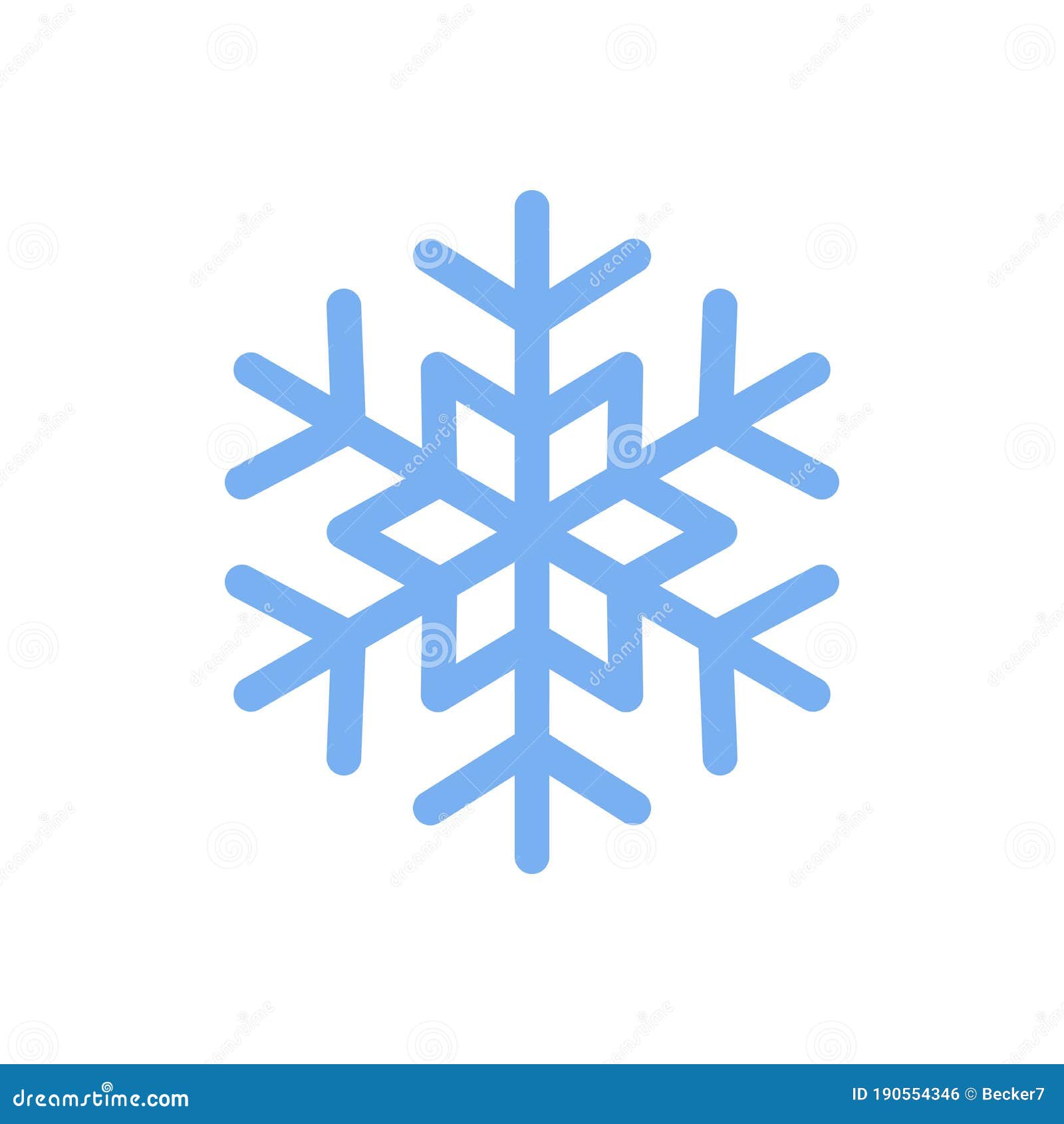 Snowflake Blue Icon Isolated on White Background. Vector Illustration ...