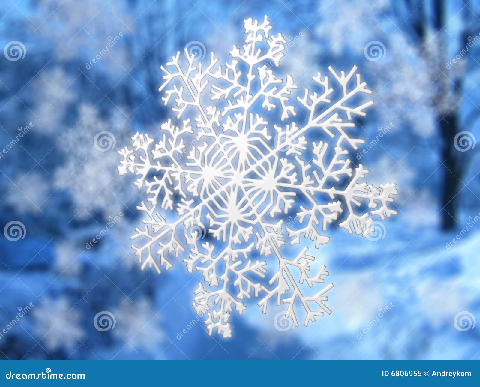 Snowflake on Blue Landscape Stock Image - Image of bluish, details: 6806955