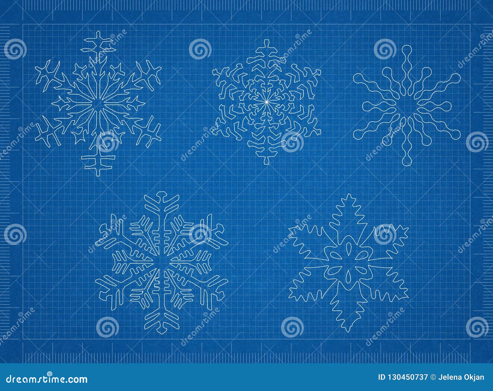 Snowflake Blueprint Background Stock Image - Image of engineering ...