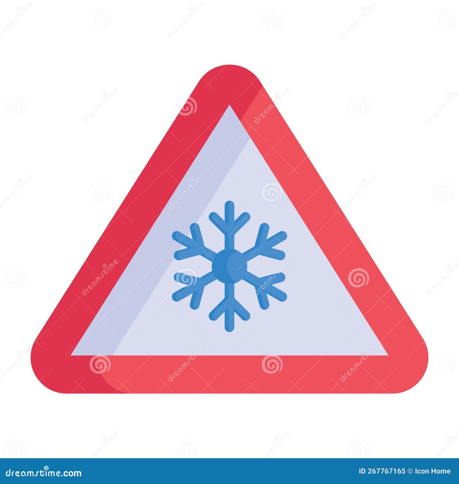 Snowflake on Board Warning Sign of Snowfall Stock Vector - Illustration ...