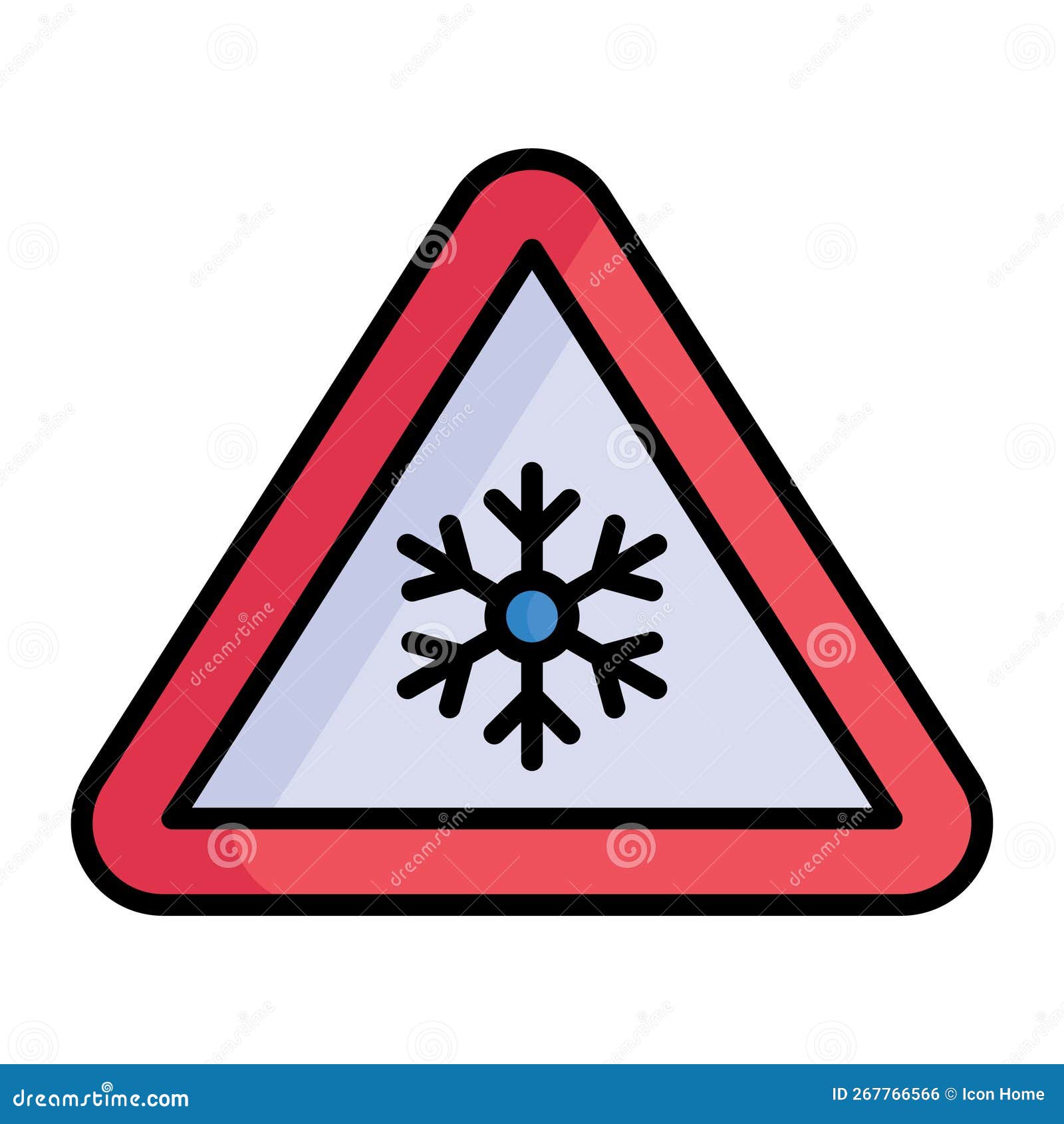 Snowflake on Board Warning Sign of Snowfall Stock Vector - Illustration ...