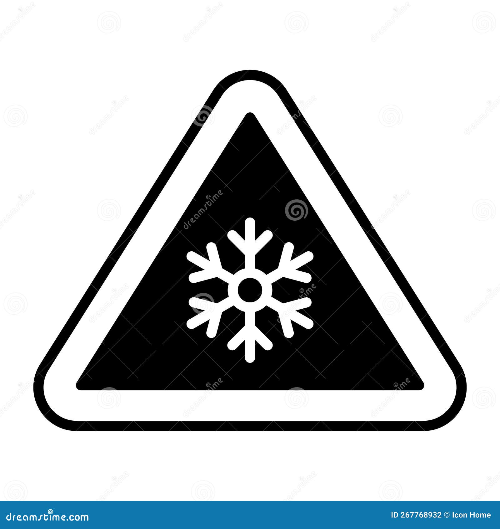 Snowflake on Board Warning Sign of Snowfall Stock Vector - Illustration ...