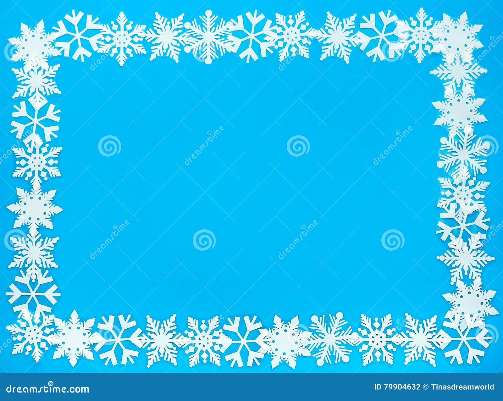 Snowflake Border and Background Frame Stock Photo - Image of effect ...