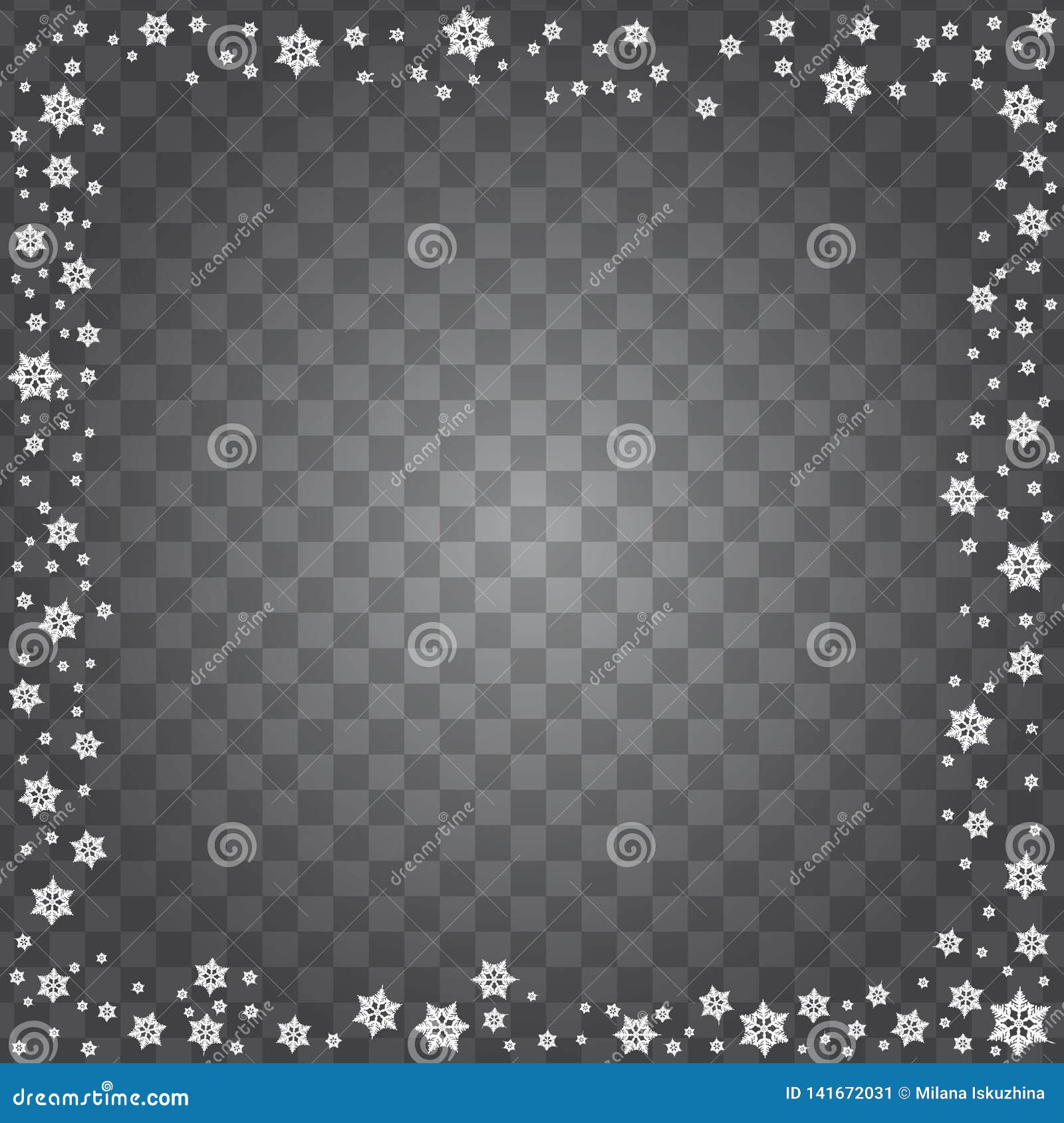 Snowflake Border Vector Isolated on Transparent Background Stock Vector ...