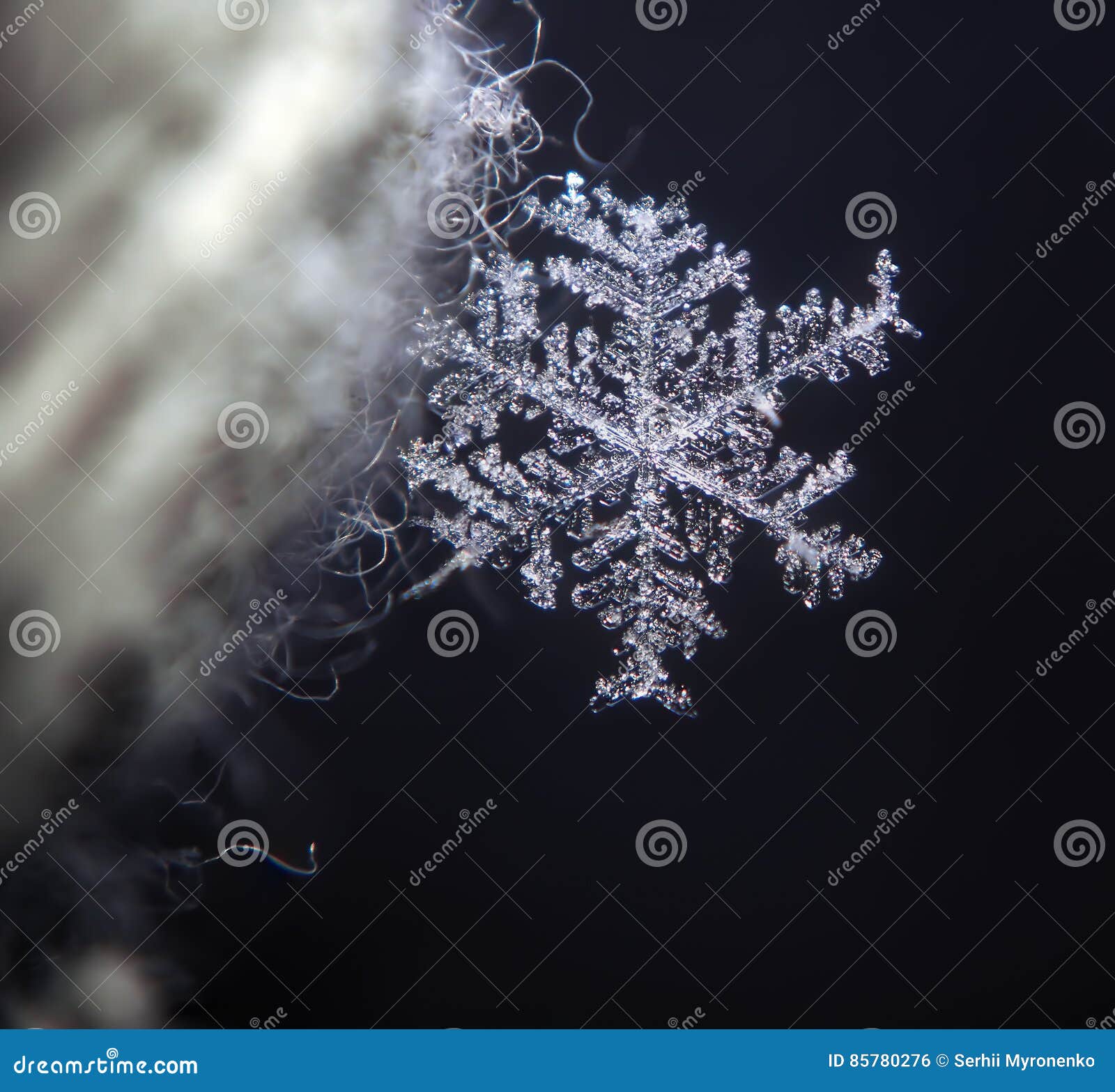 Snowflake bright at dark stock photo. Image of season - 85780276