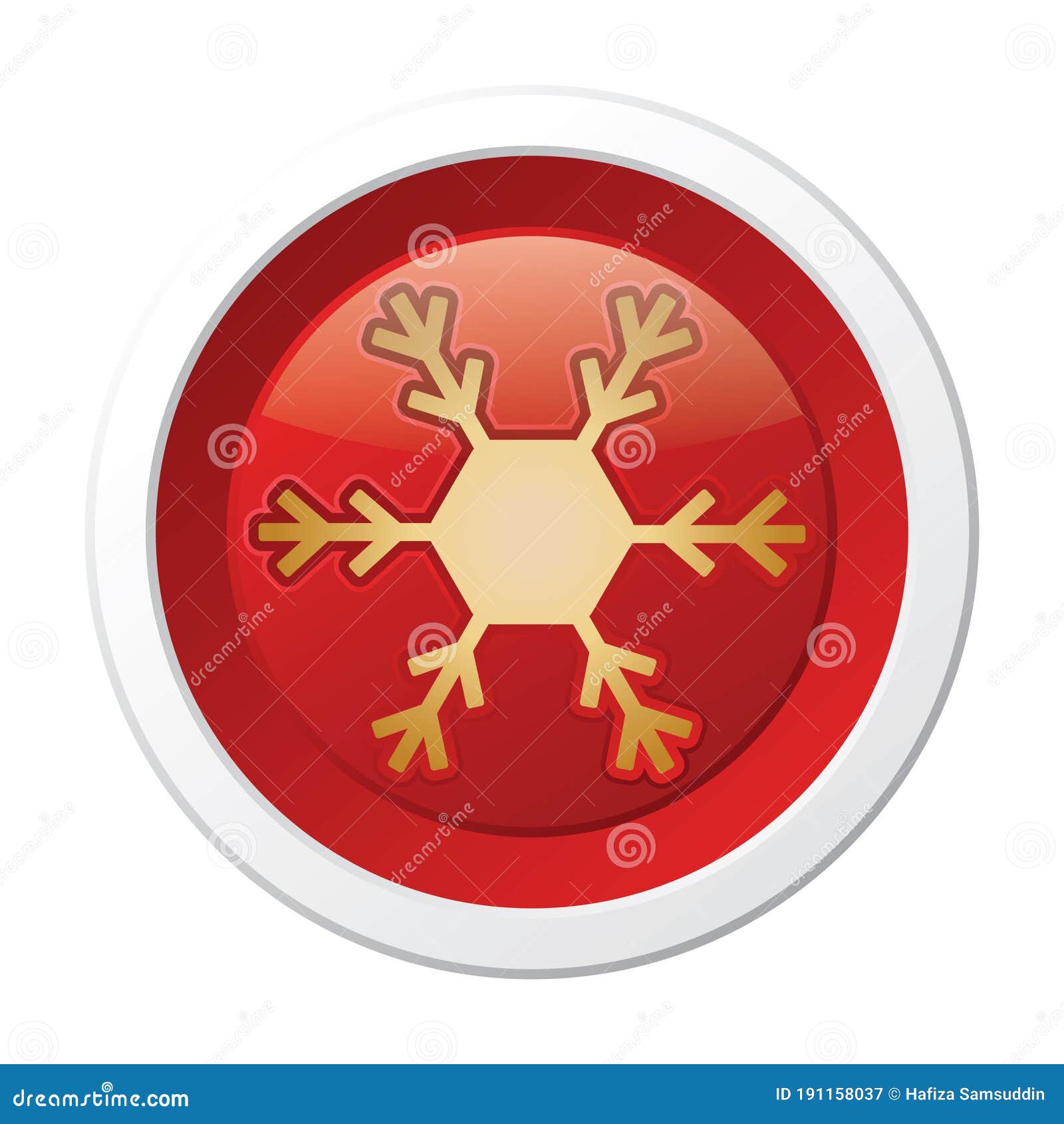 Snowflake Button. Vector Illustration Decorative Design Stock Vector ...