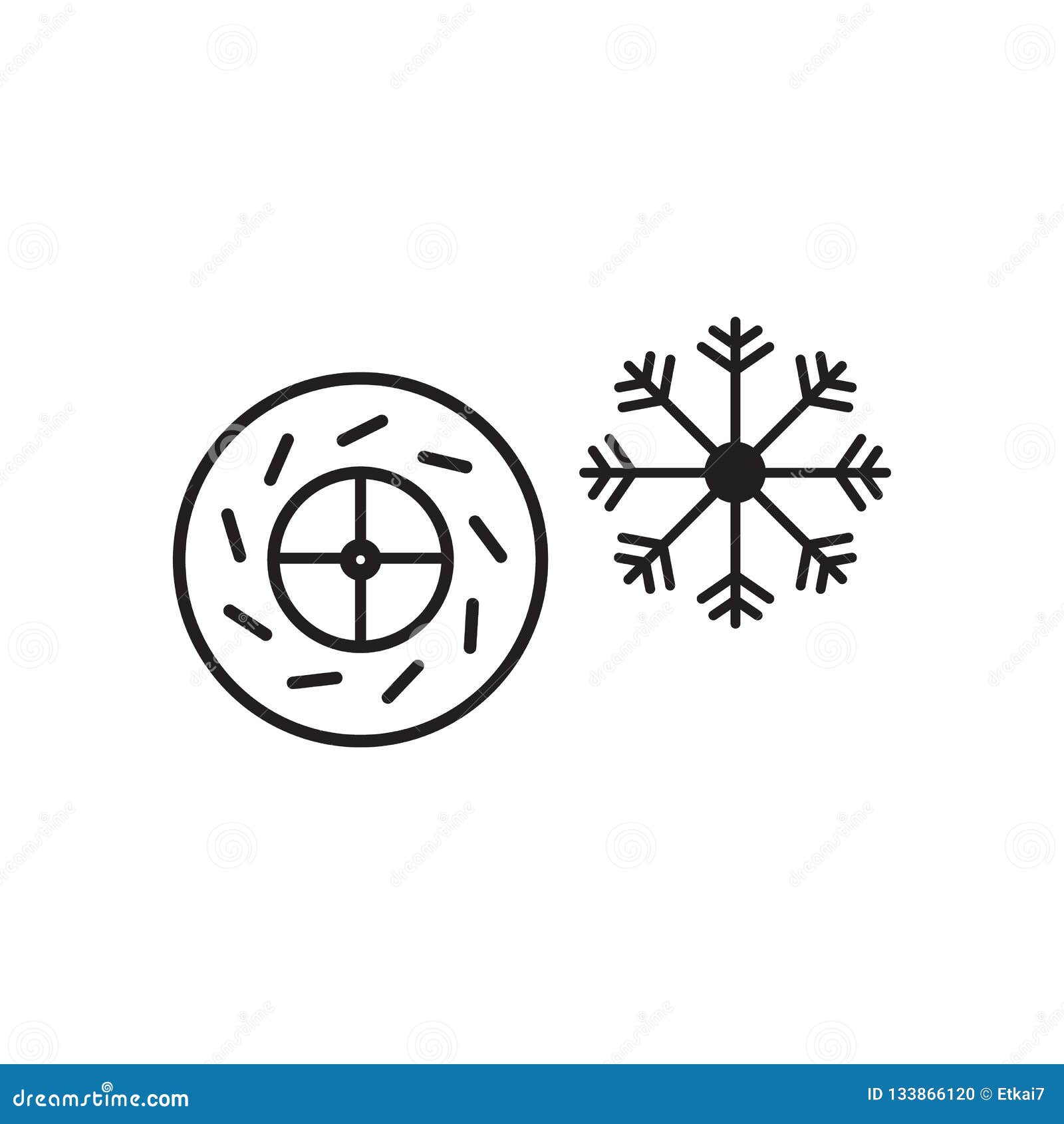 Snowflake and Car Tire Icon Vector Design Illustration Stock Vector ...