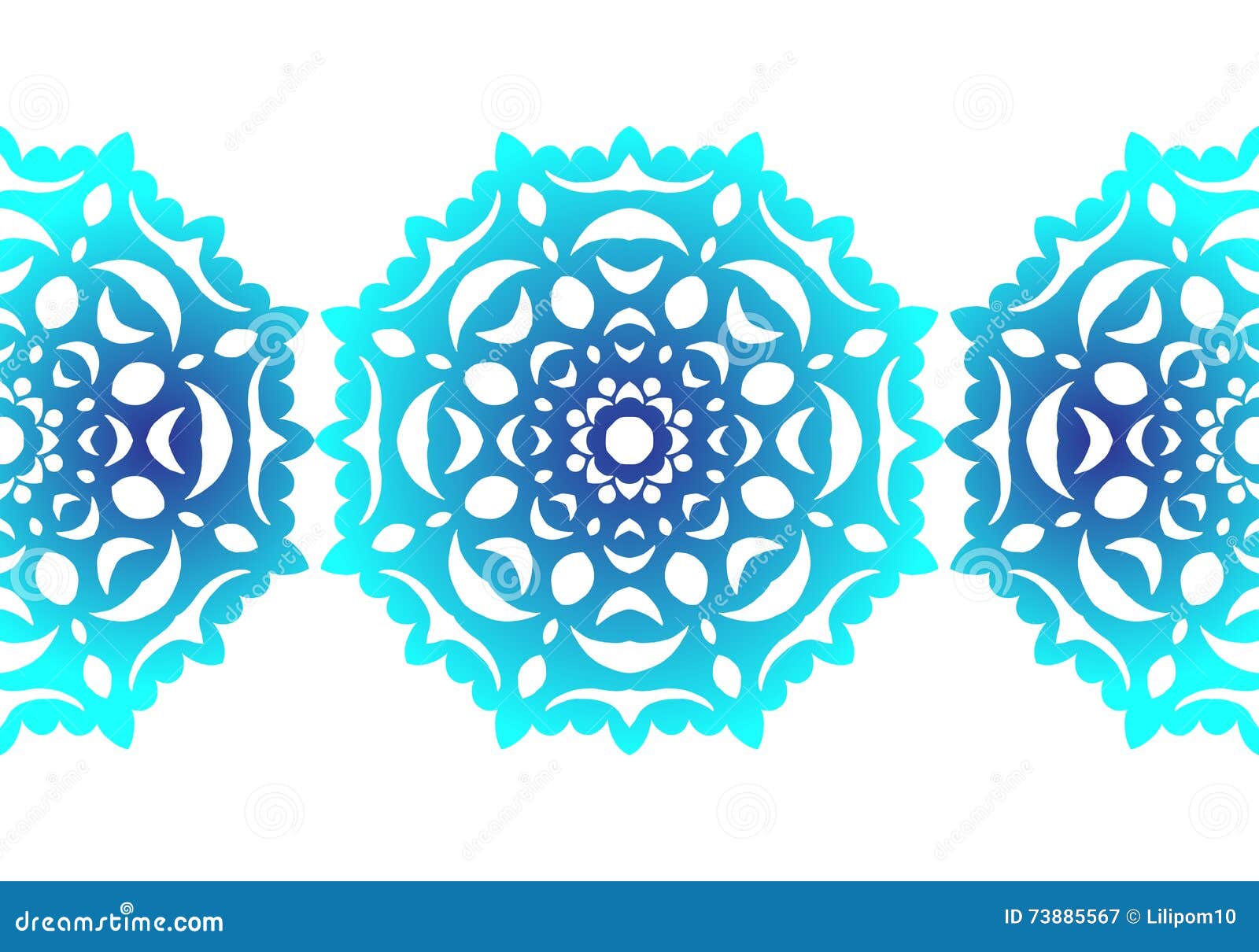 Snowflake. Christmas Seamless Pattern. Circular Ornament. Decorative ...