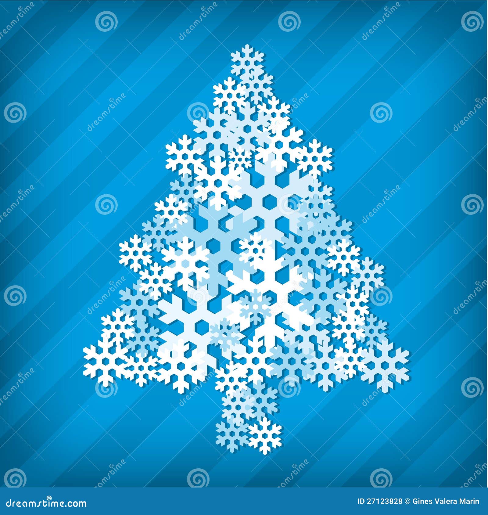 Snowflake christmas tree stock vector. Illustration of christmas - 27123828