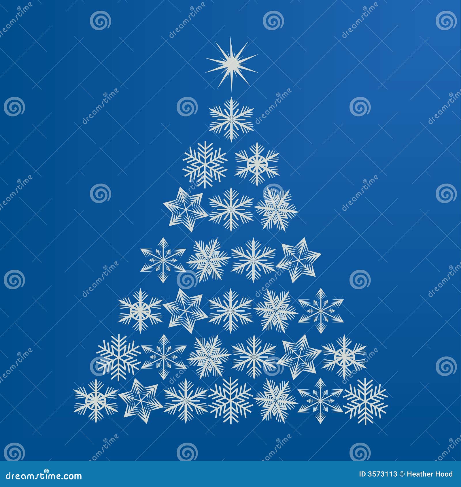 Snowflake Christmas tree stock vector. Illustration of design - 3573113