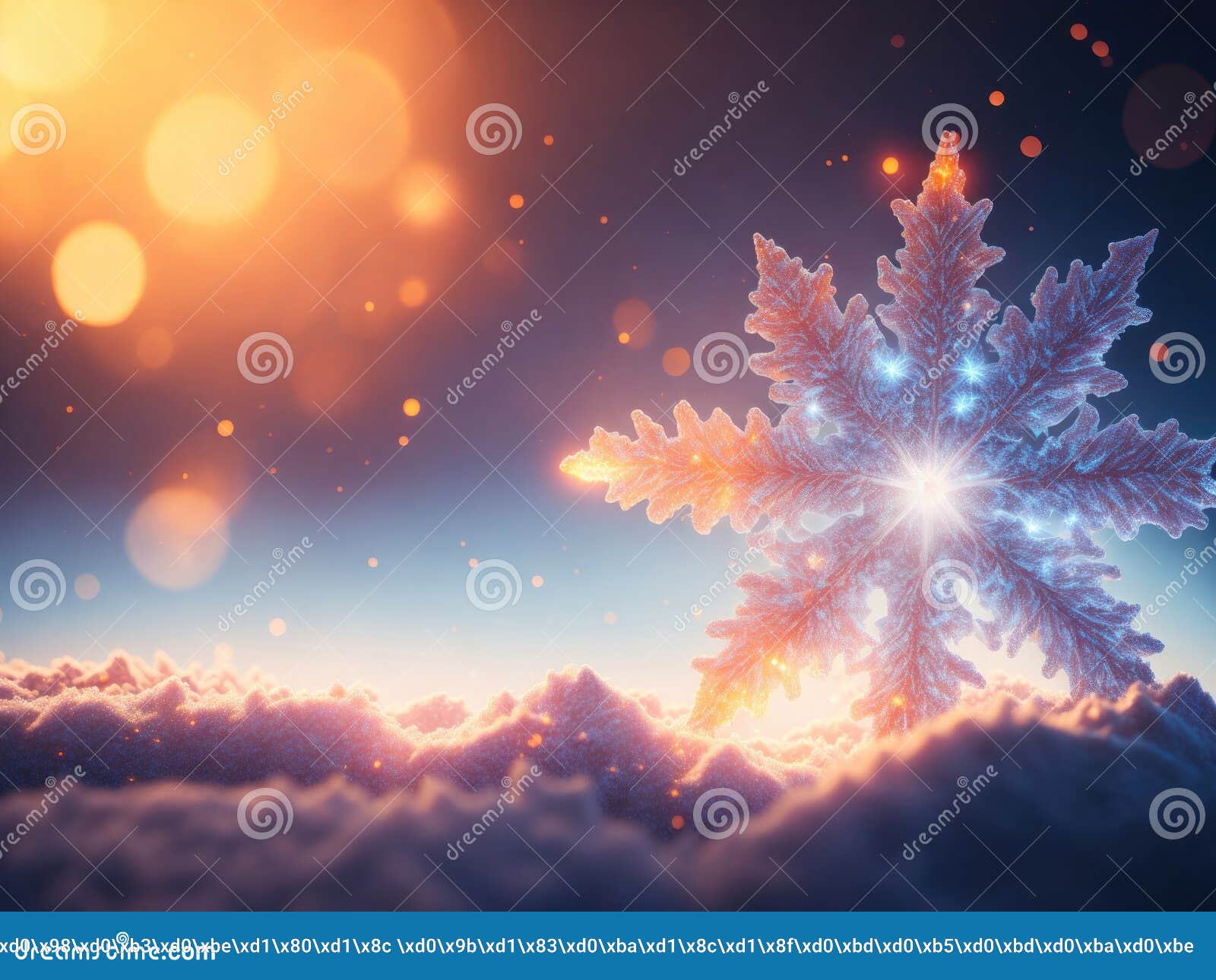 Snowflake Close Bright Image Colorful Bokeh. Ai Generative Stock ...