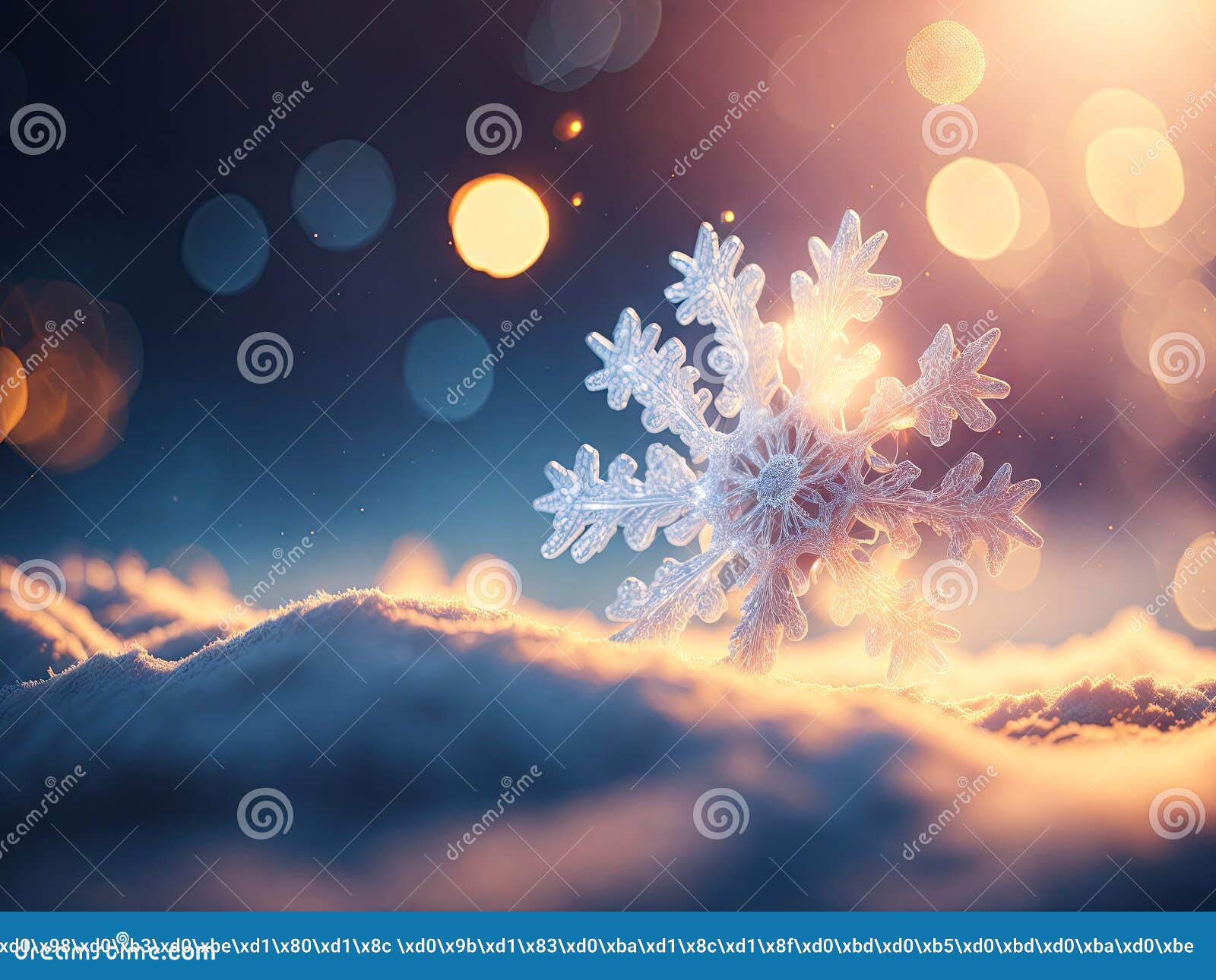 Snowflake Close Bright Image Colorful Bokeh. Ai Generative Stock Image ...