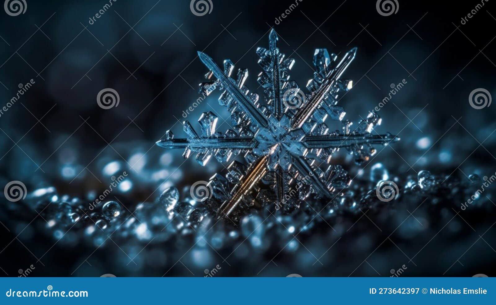 Snowflake Close Up Background for Graphic Design or PowerPoint ...