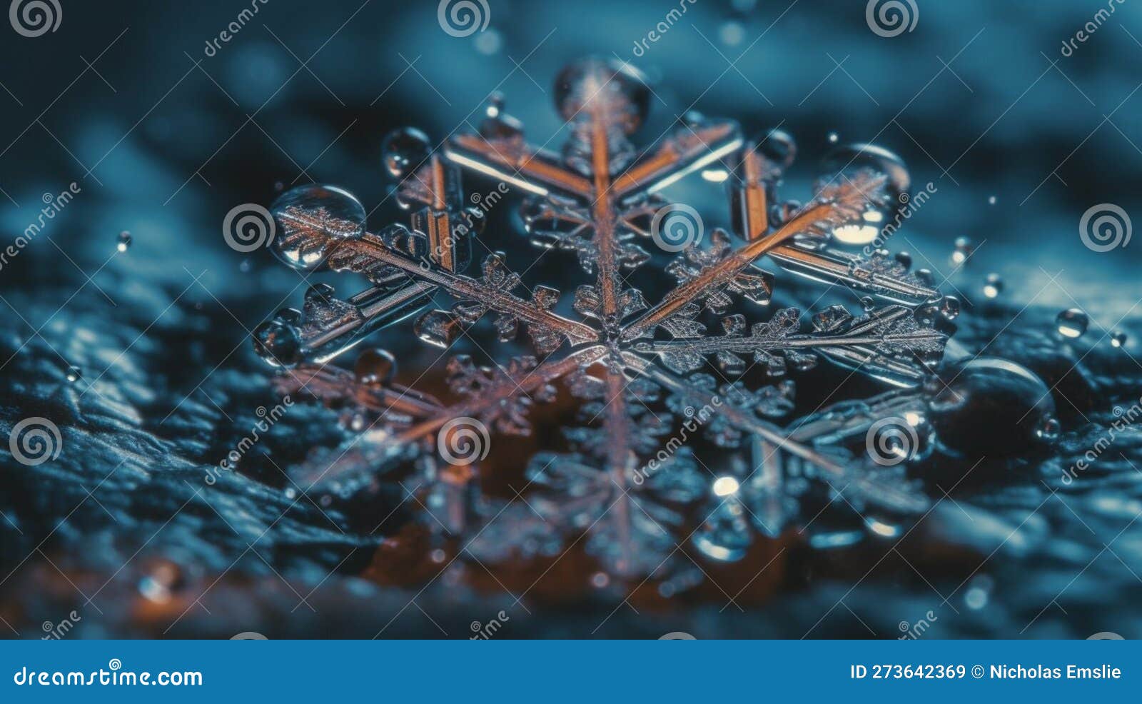 Snowflake Close Up Background for Graphic Design or PowerPoint ...