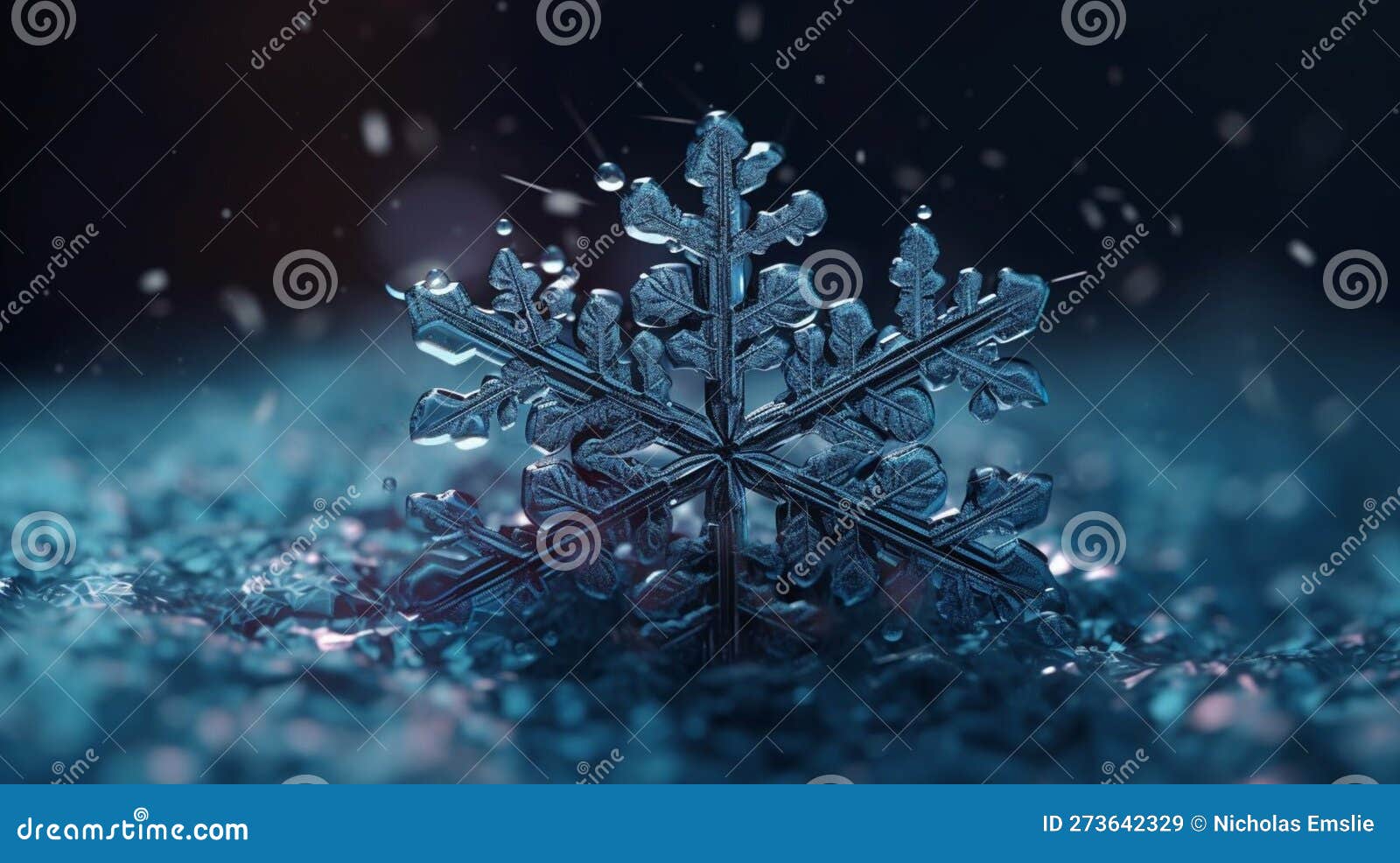 Snowflake Close Up Background for Graphic Design or PowerPoint ...