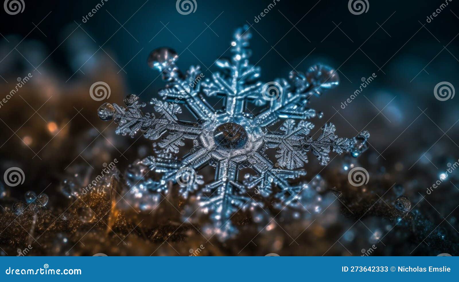 Snowflake Close Up Background for Graphic Design or PowerPoint ...