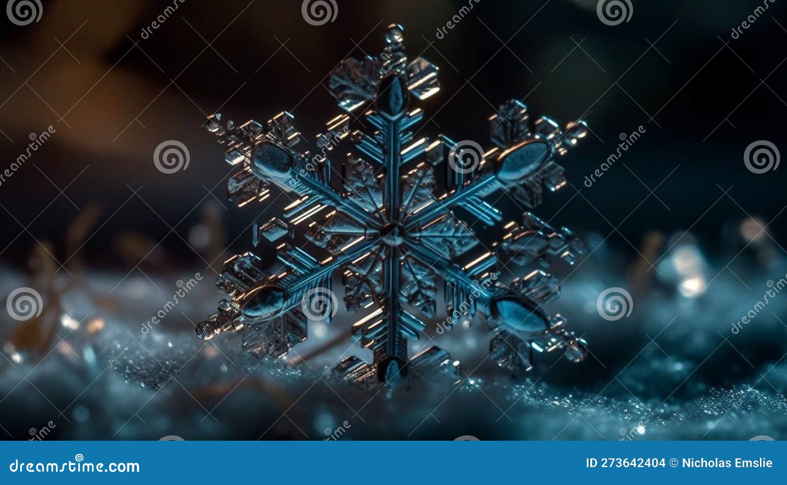Snowflake Close Up Background for Graphic Design or PowerPoint ...