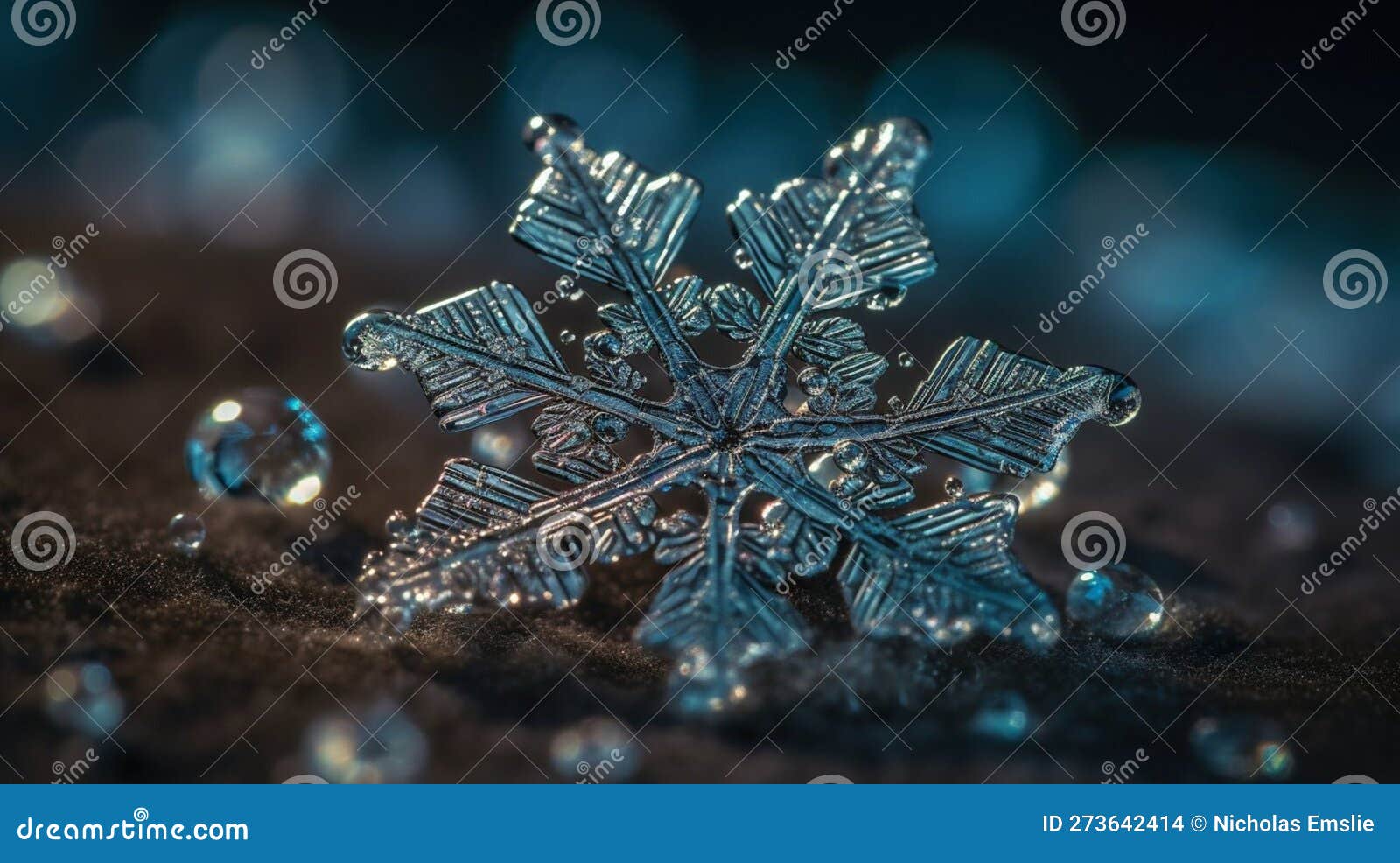 Snowflake Close Up Background for Graphic Design or PowerPoint ...