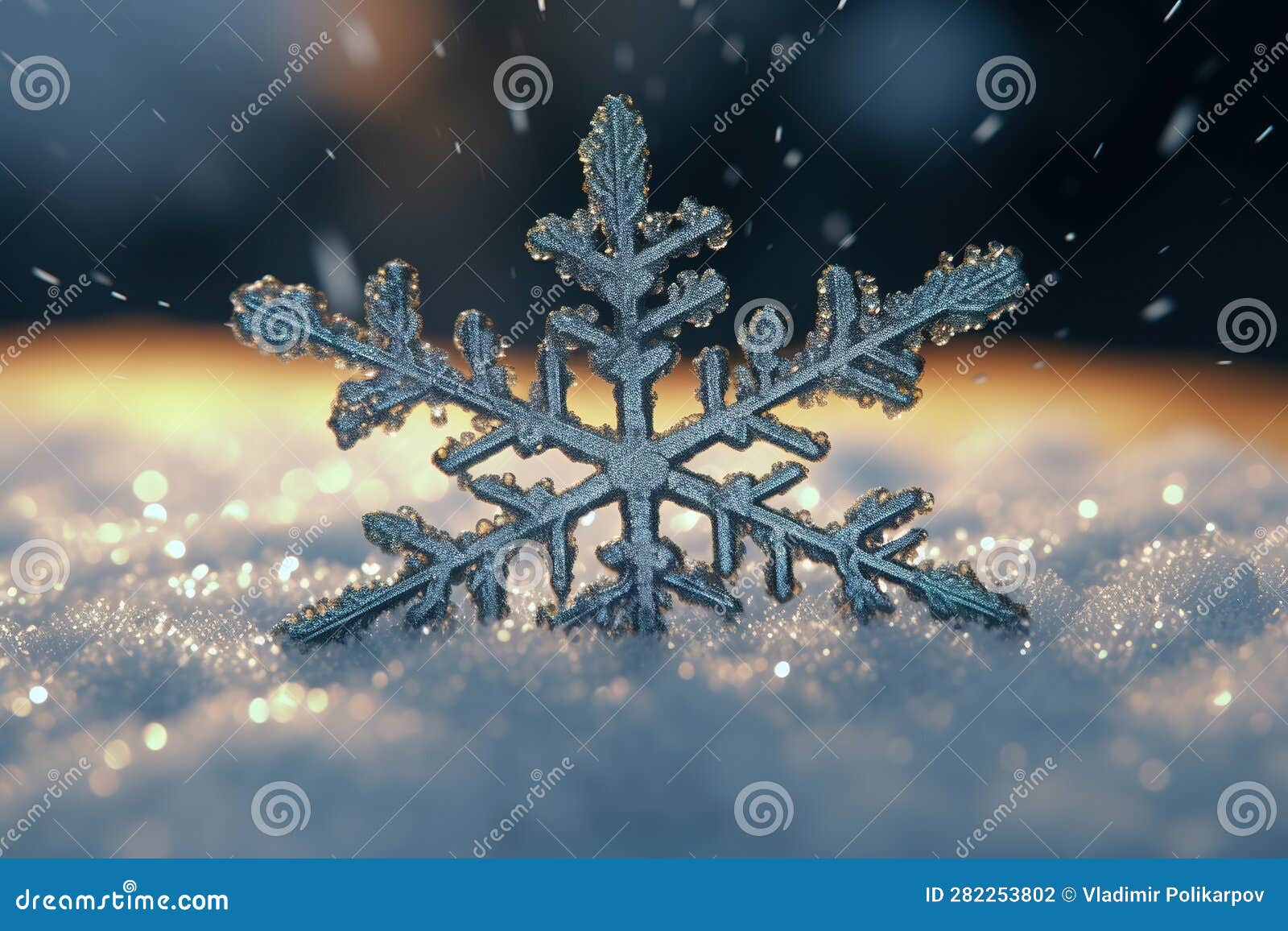 Snowflake Close Up. Generated by AI Stock Illustration - Illustration ...