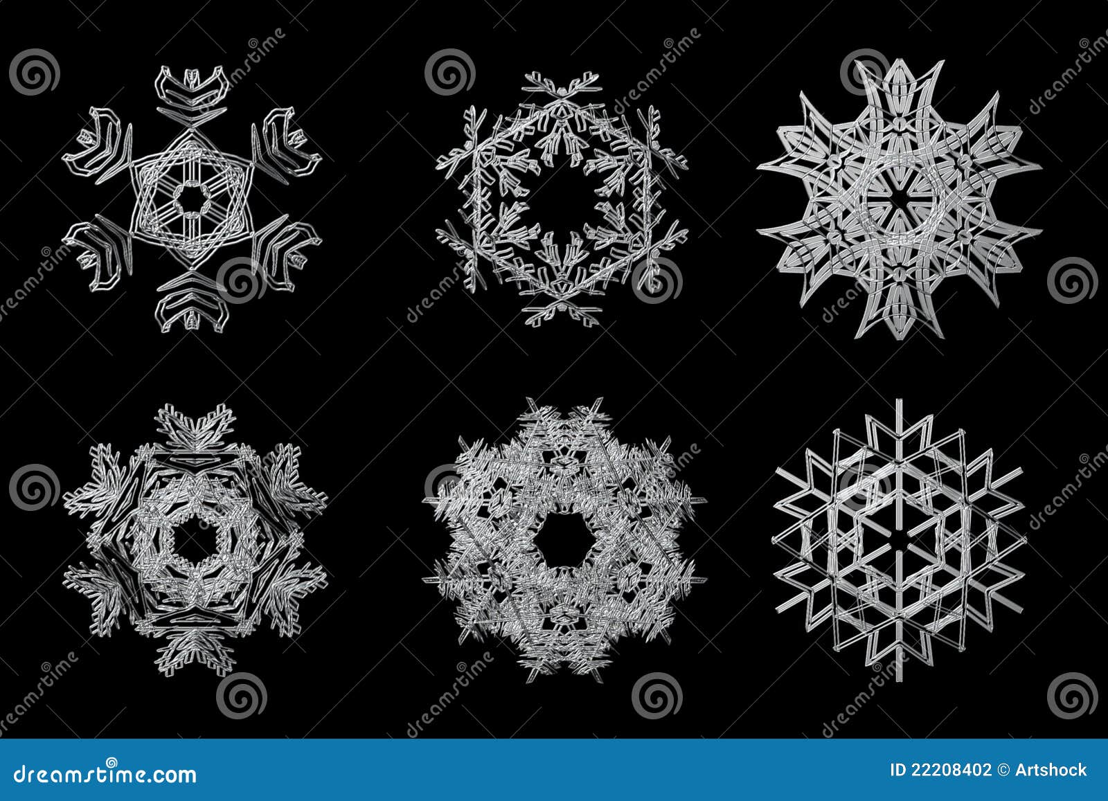 Snowflake collection stock illustration. Illustration of merry - 22208402