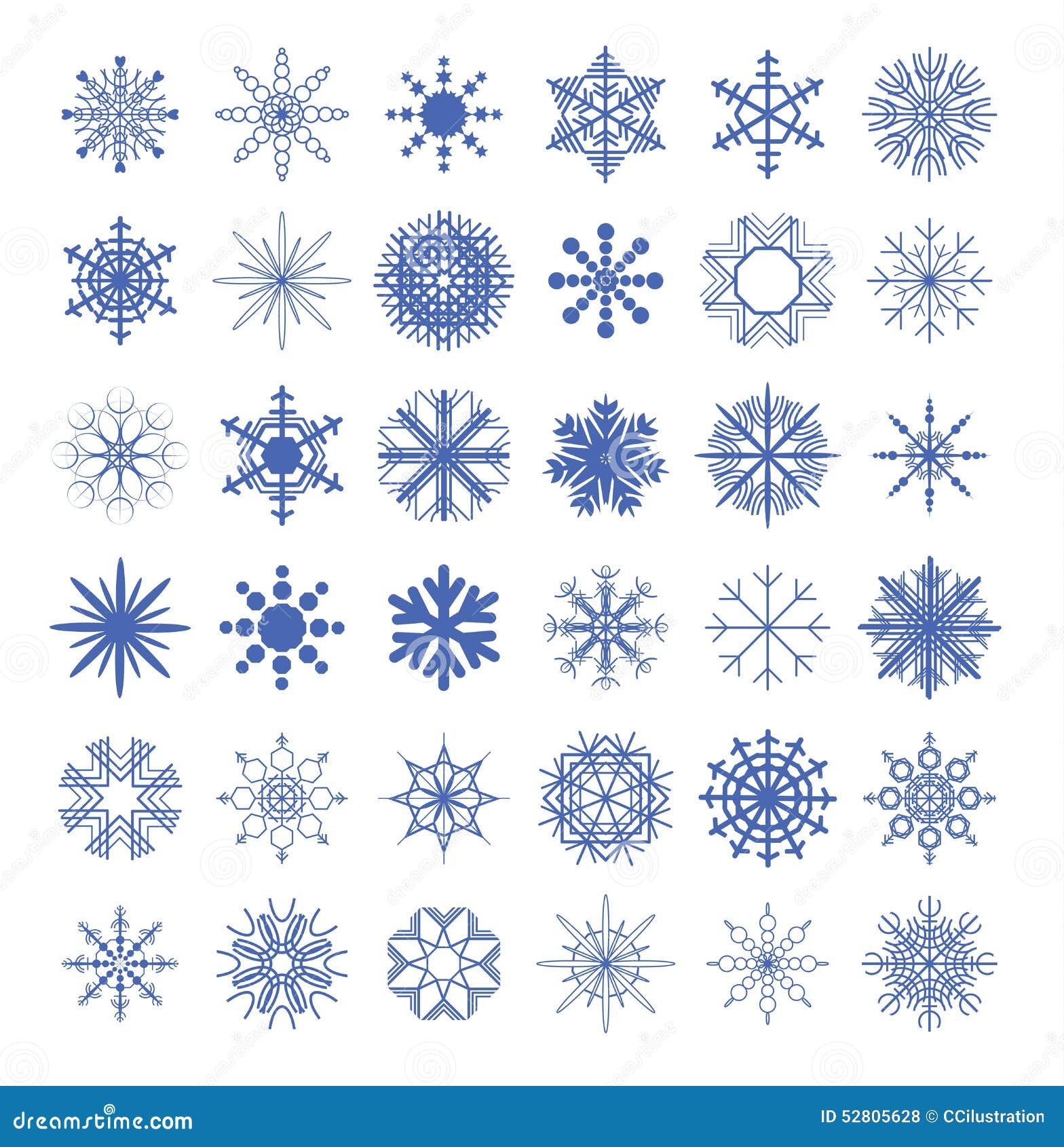 Snowflake Collection. Vector Illustration. Stock Vector - Illustration ...