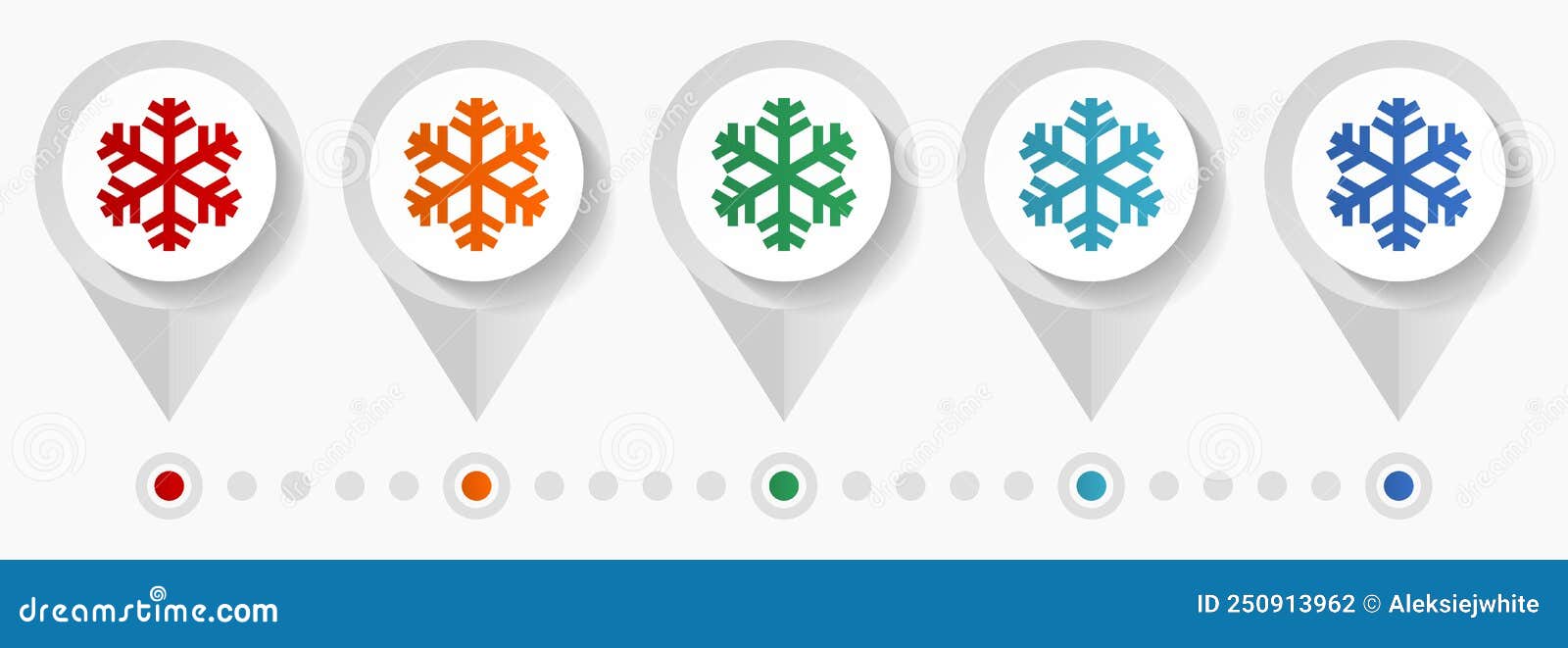Snowflake Concept Vector Icons, Editable Infographic Template, Set of ...