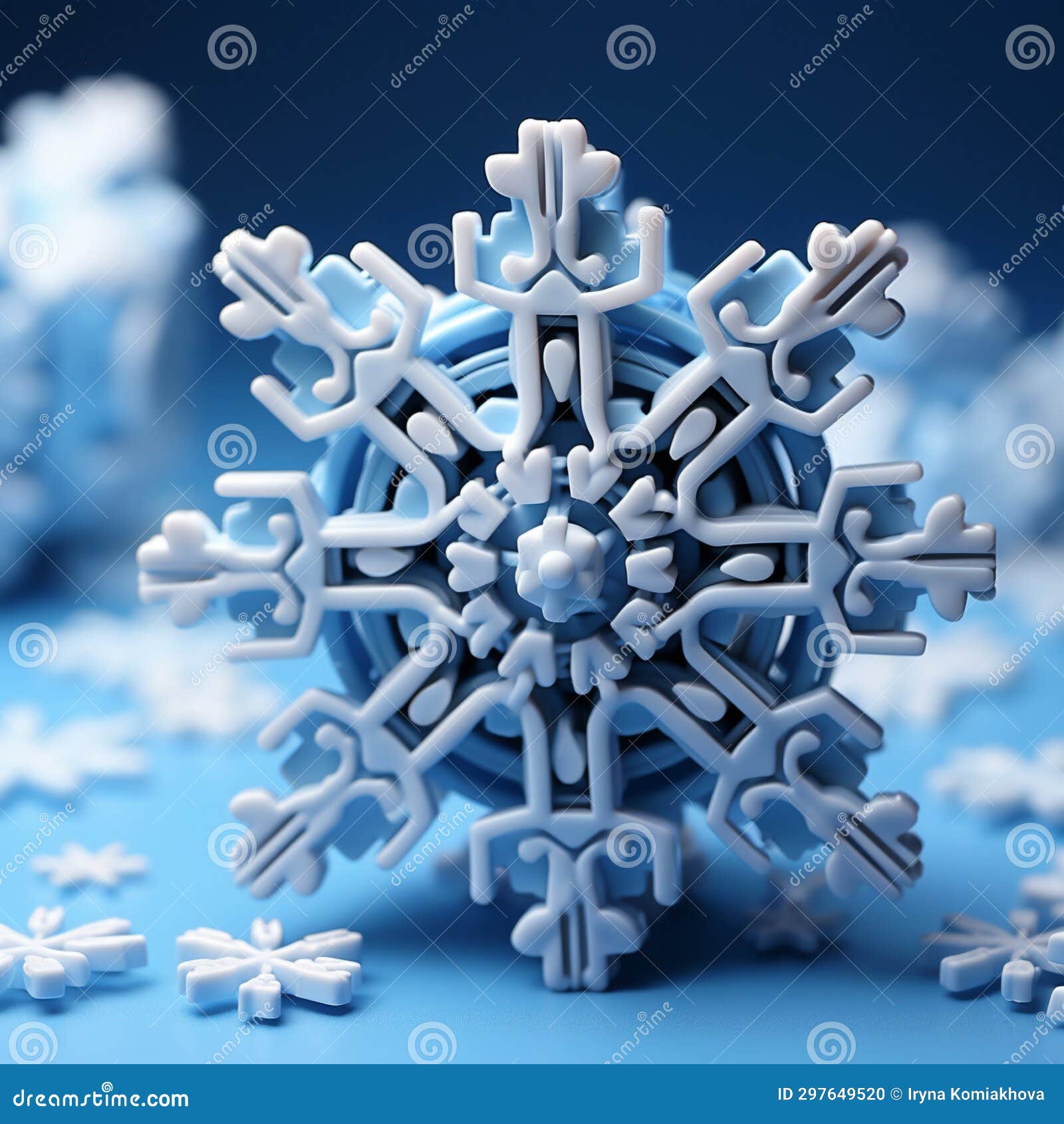 Snowflake from a Constructor on a Blue Background Stock Photo - Image ...