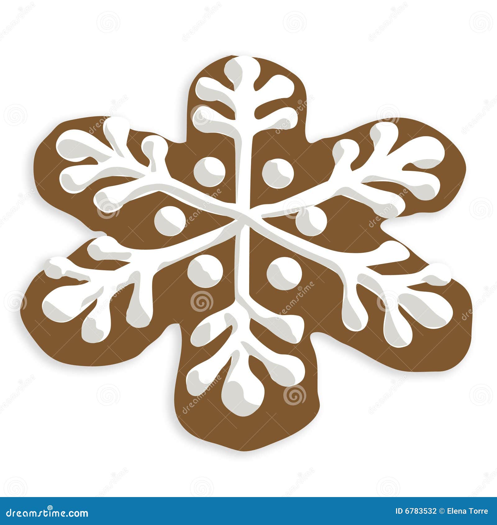 Snowflake cookie stock illustration. Illustration of frosting - 6783532