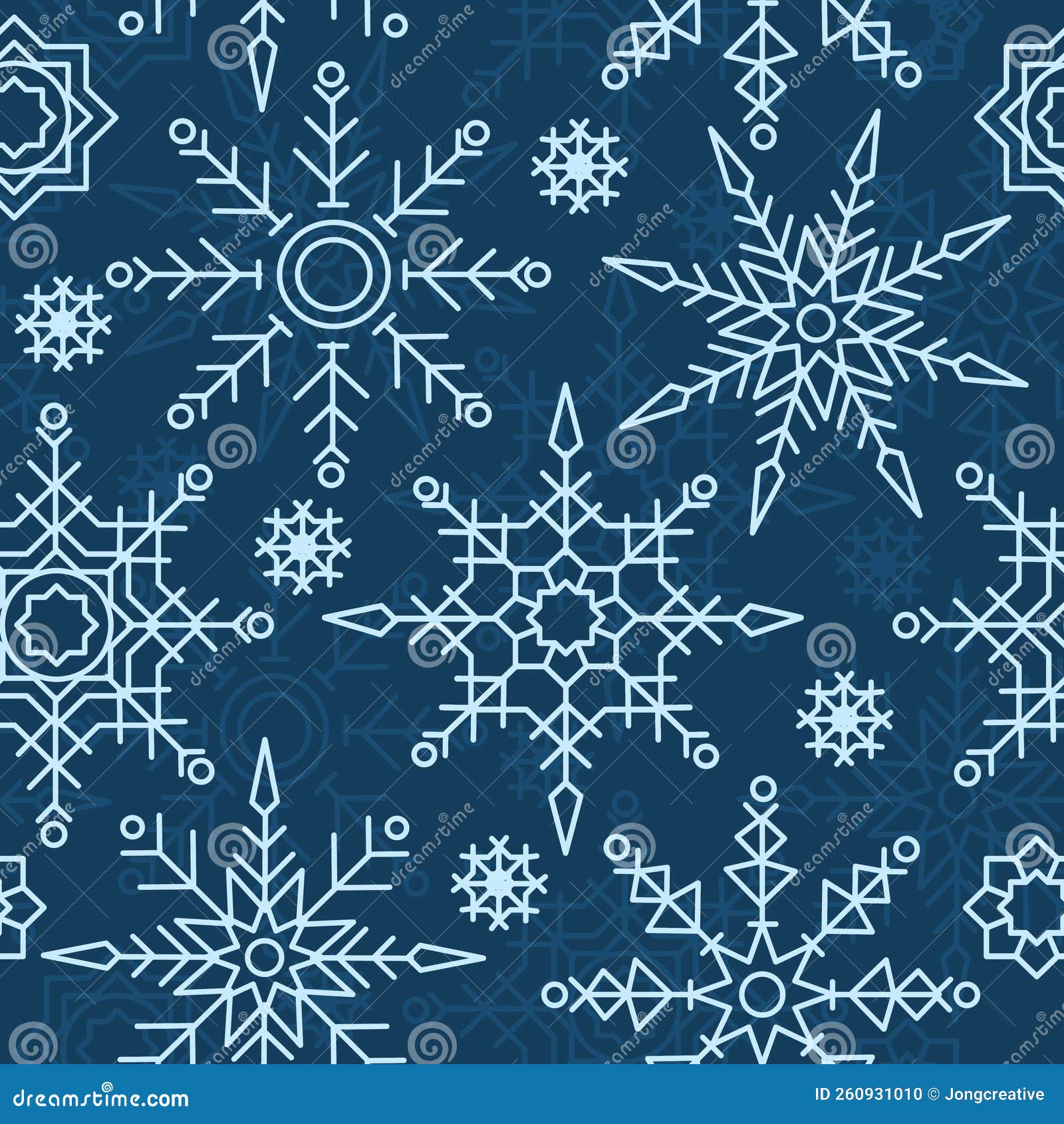 Snowflake Cool Winter Snow Seamless Pattern Background Stock Vector ...