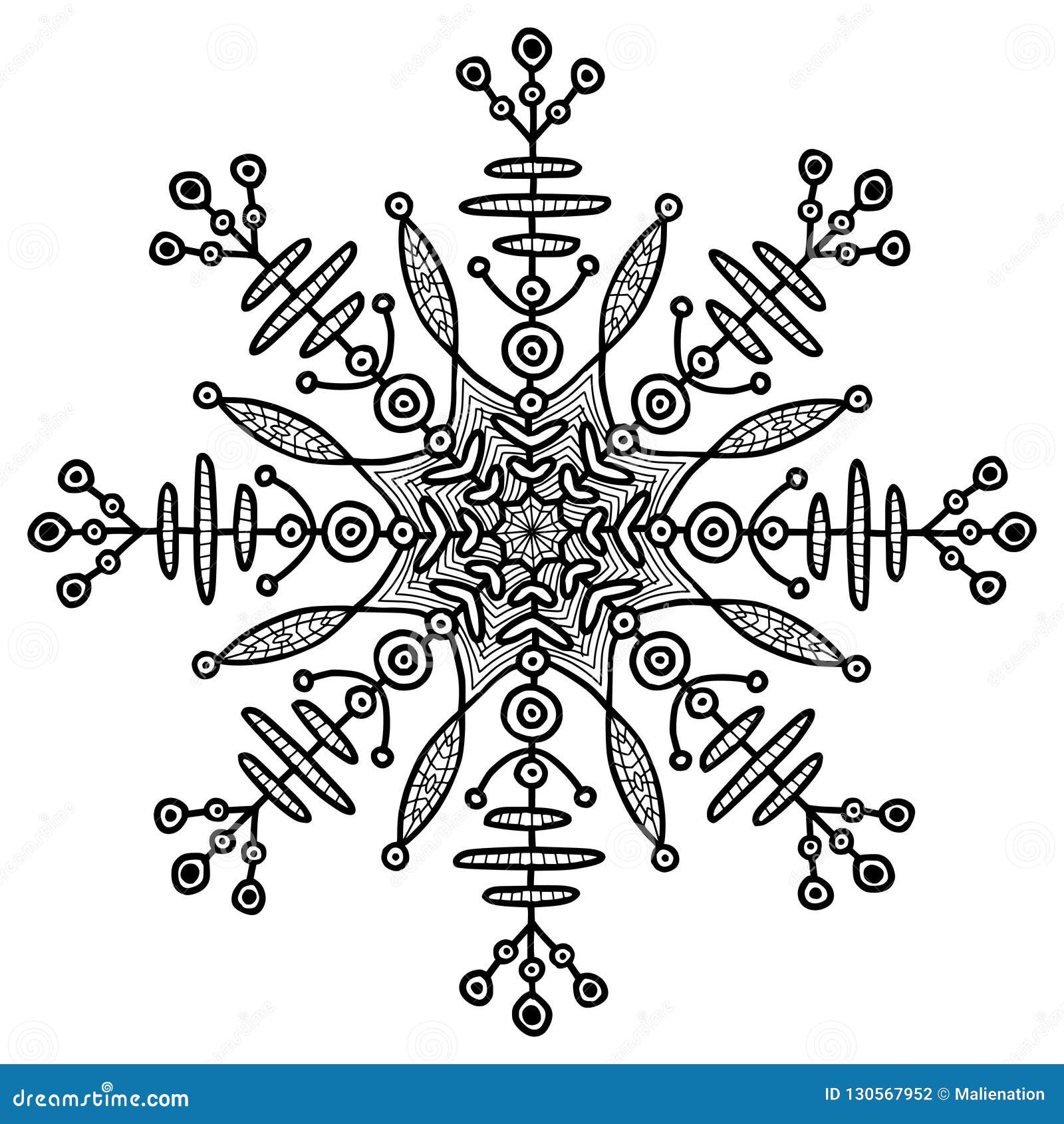 Snowflake Creative Illusration. Ethnic Temporary Tattoo. Creative Print ...