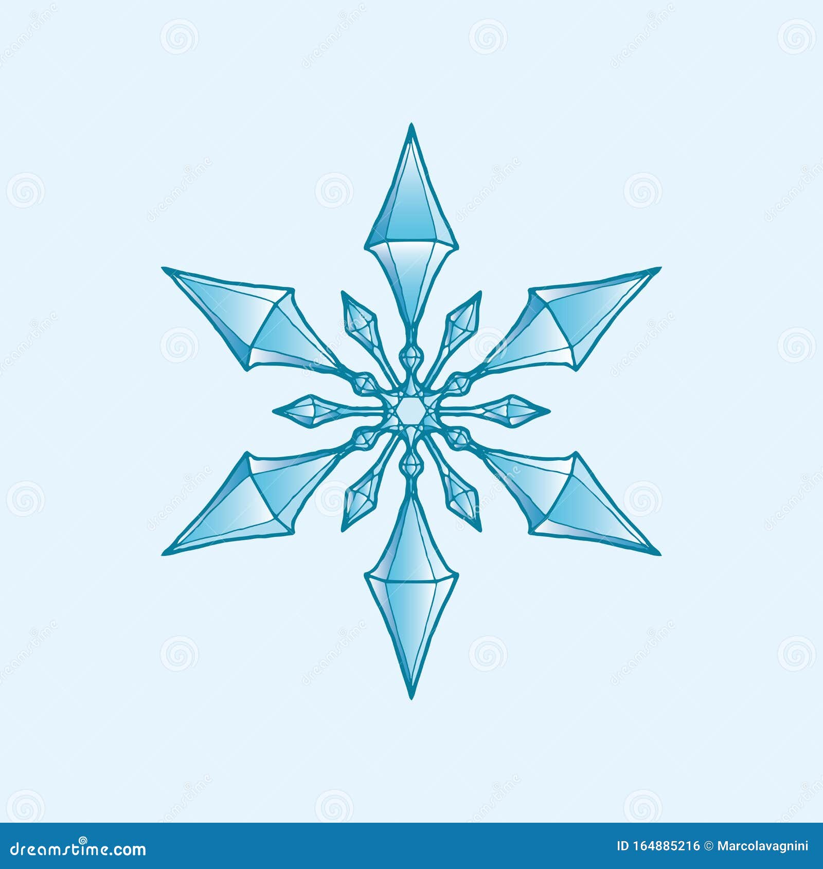 SnowFlake Crystal Cartoon Style Stock Vector - Illustration of artistic ...