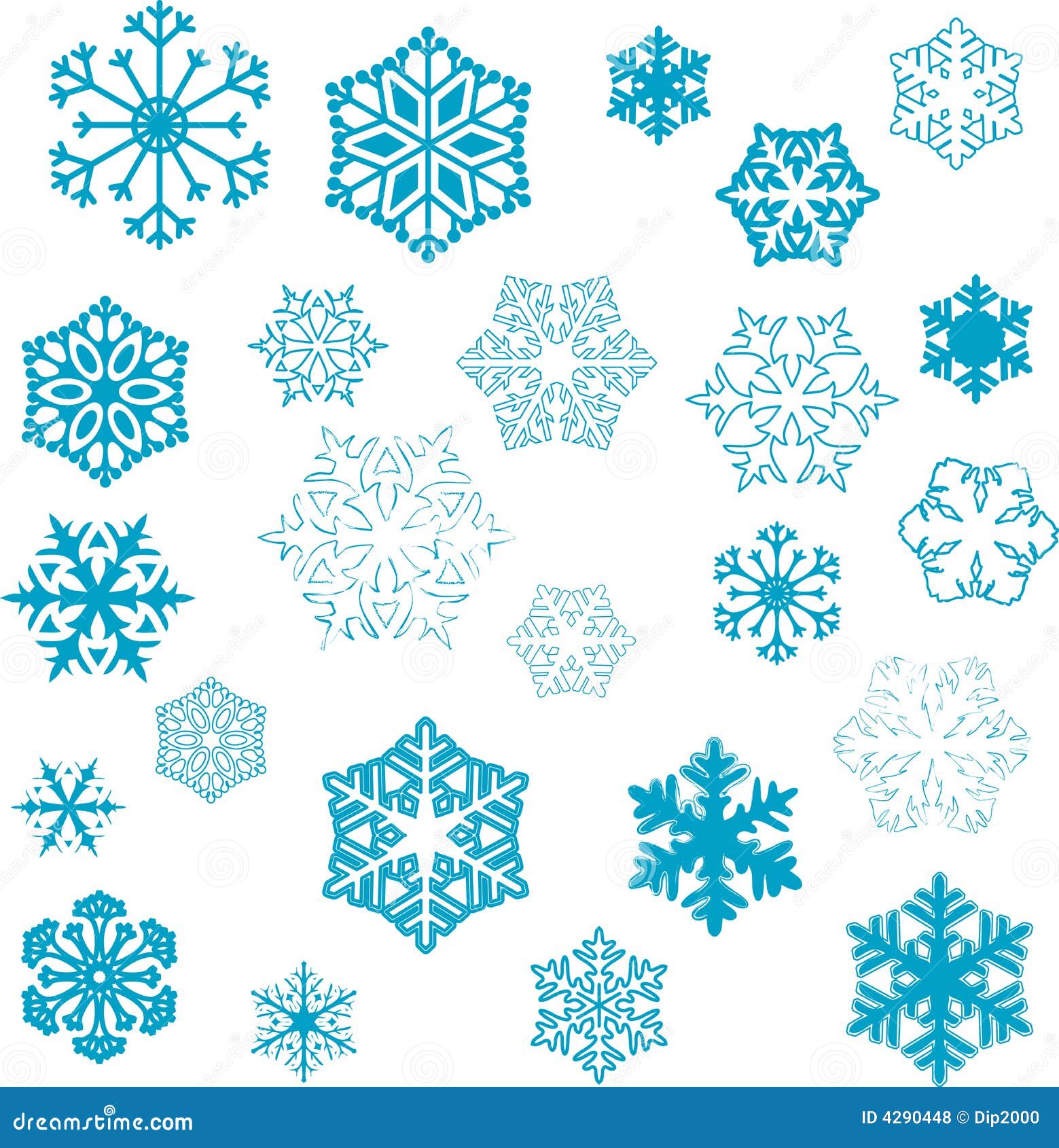 Snowflake designs stock vector. Illustration of card, freeze - 4290448