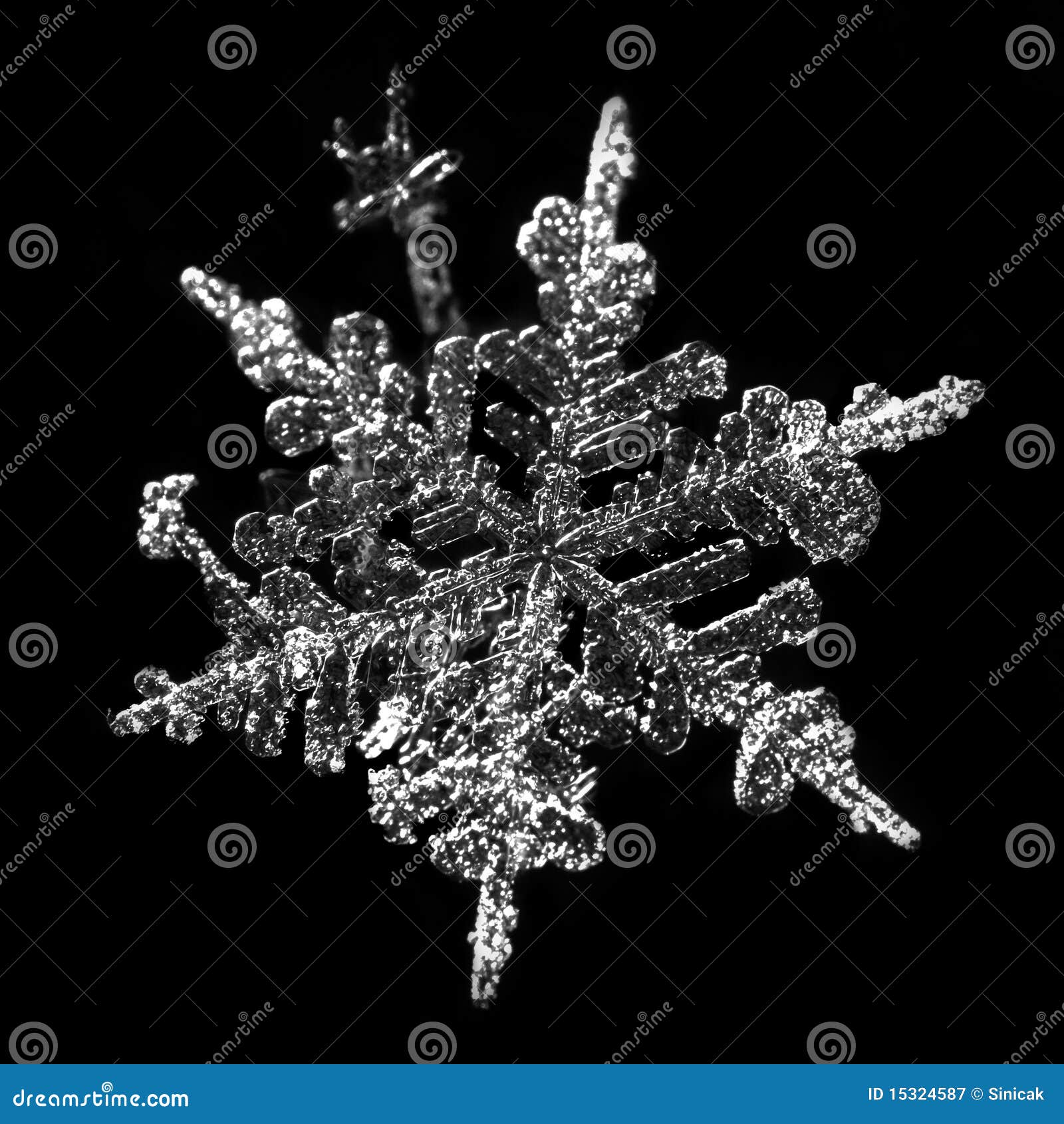 Snowflake detail stock image. Image of snowflake, reflection - 15324587